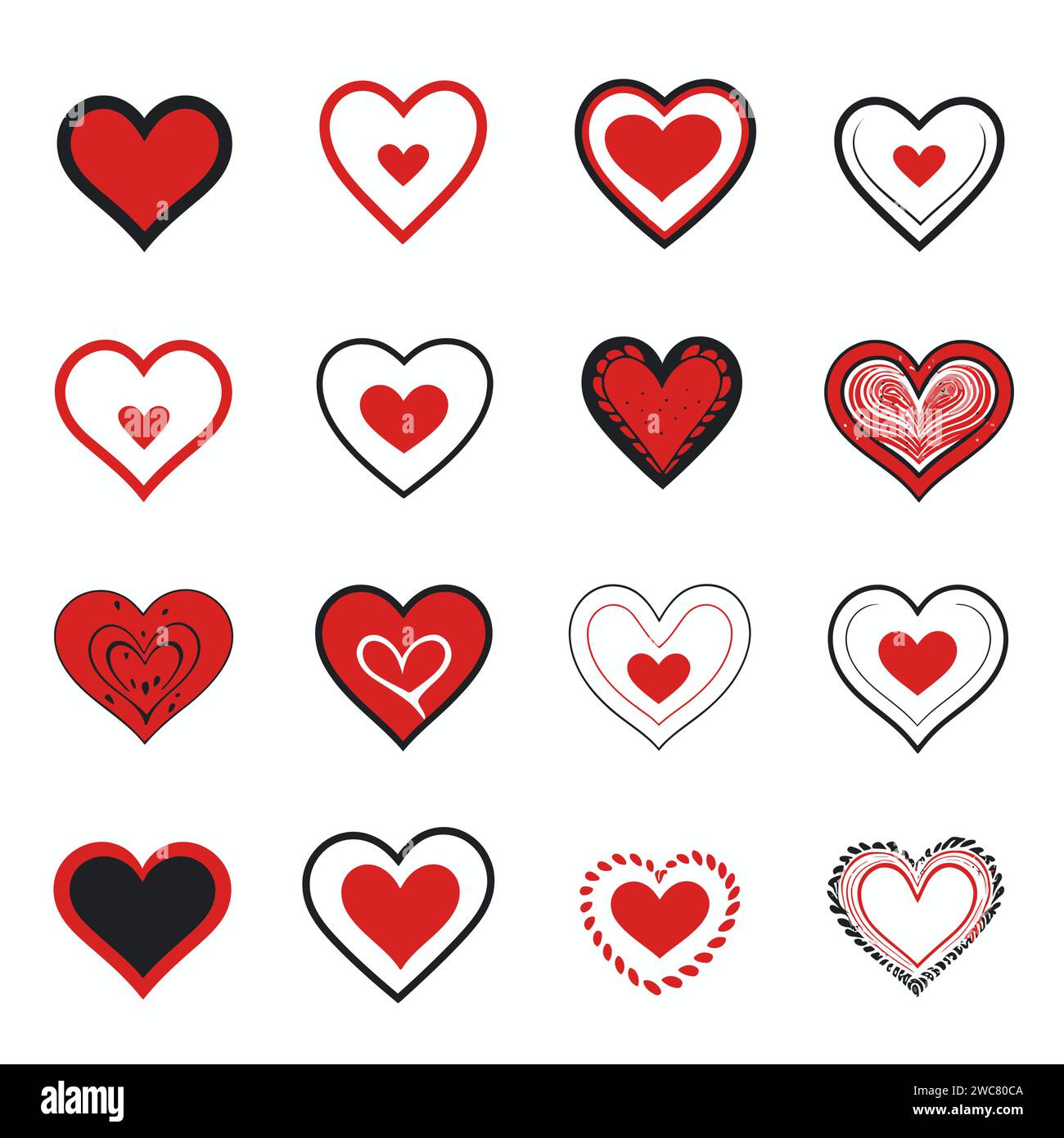 free vector heart collection set Stock Vector Image & Art - Alamy