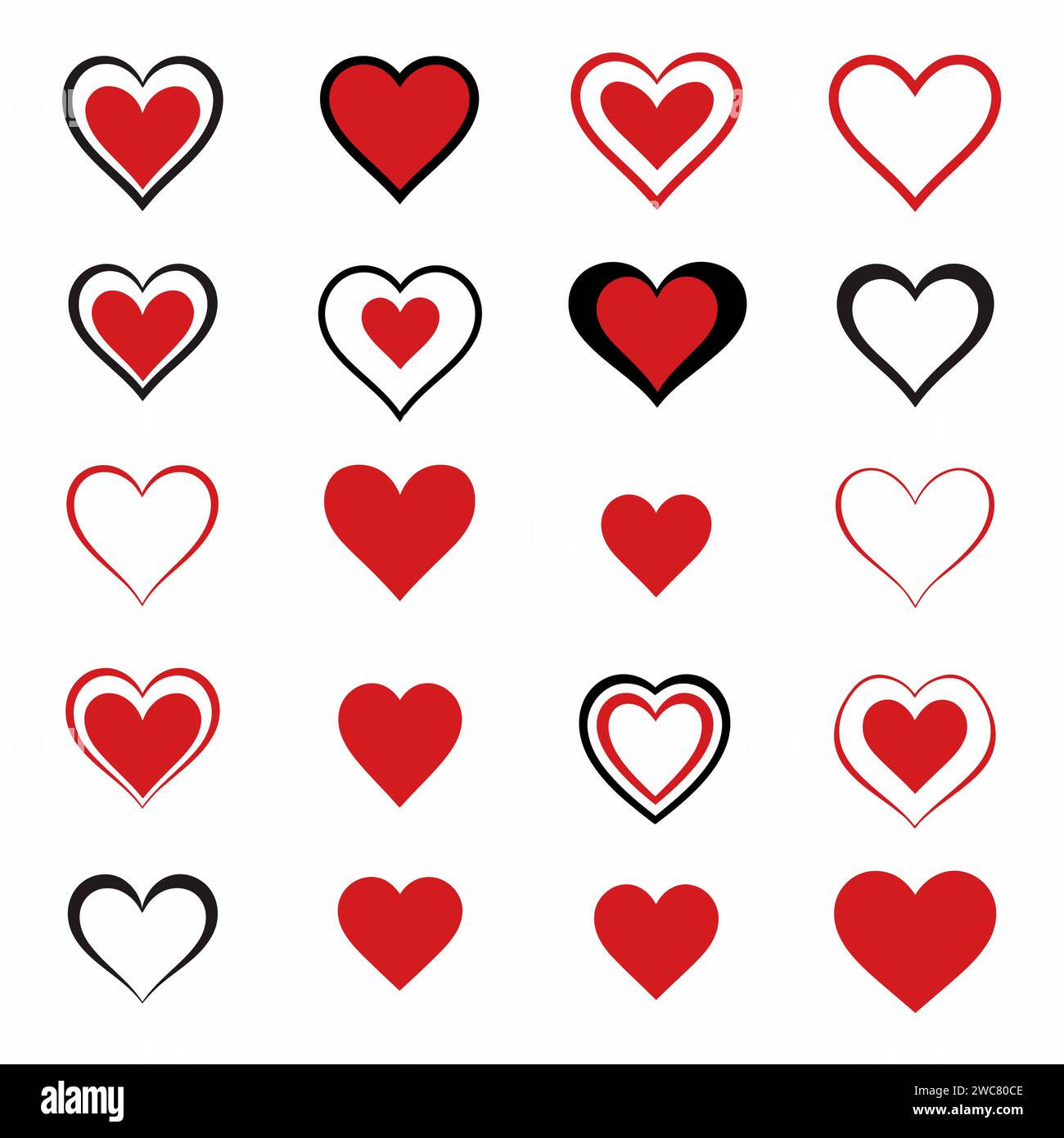 free vector heart collection set Stock Vector Image & Art - Alamy