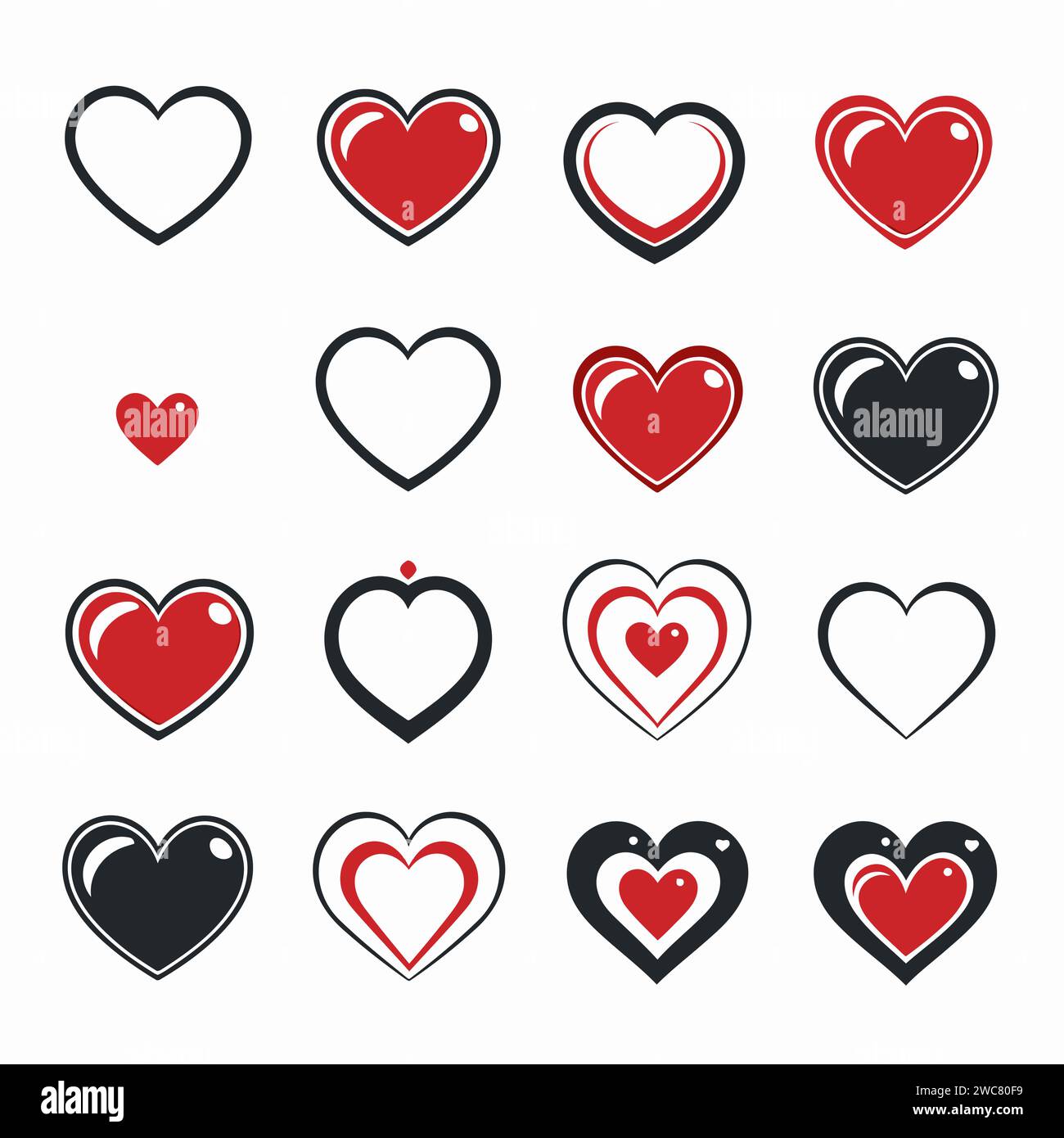 free vector heart collection set Stock Vector Image & Art - Alamy