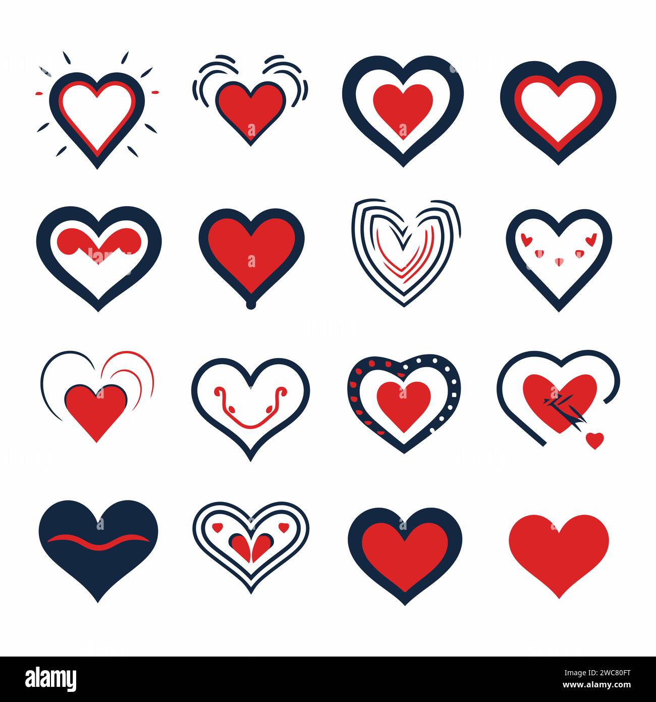 free vector heart collection set Stock Vector Image & Art - Alamy