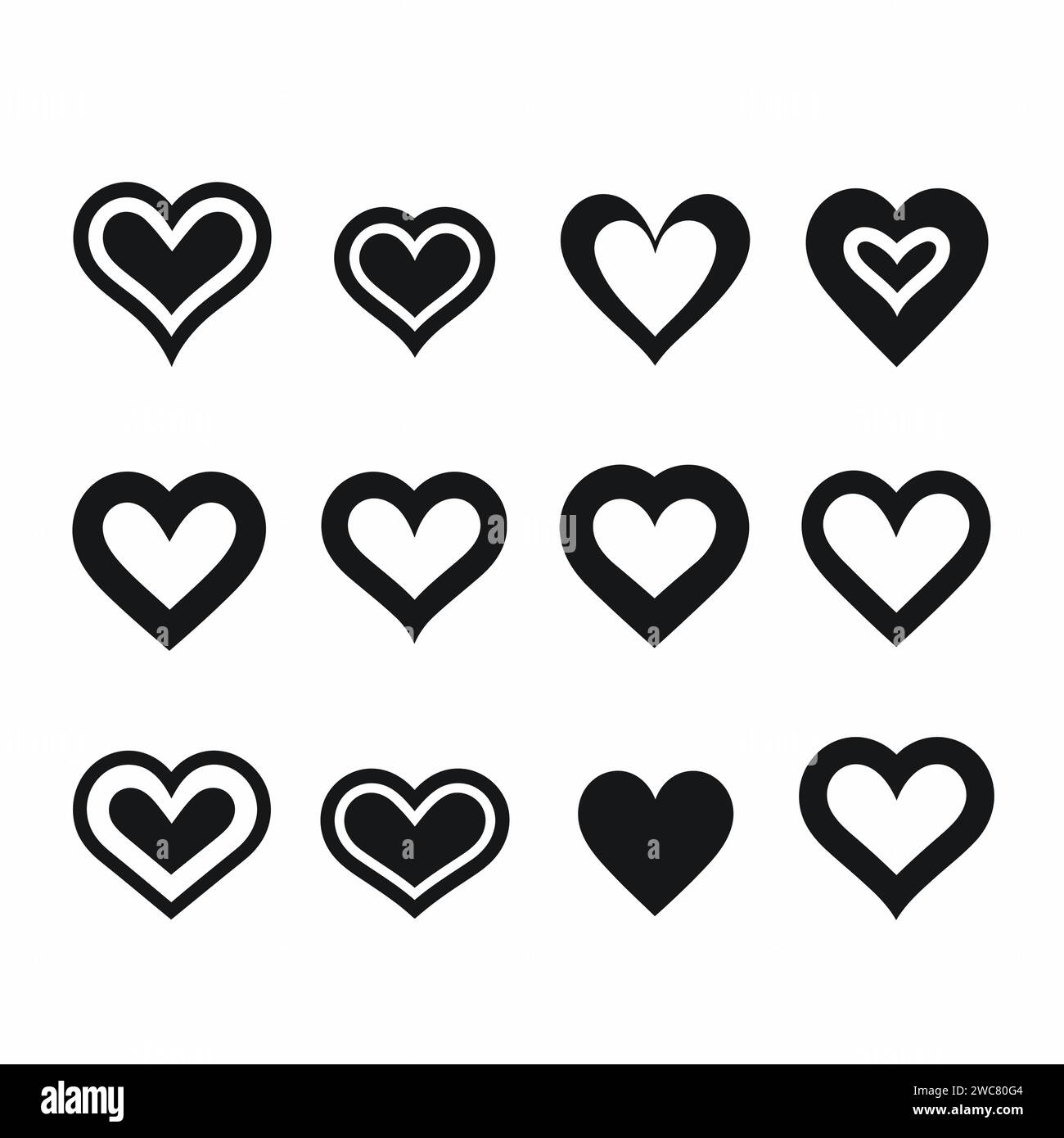 free vector heart collection set Stock Vector Image & Art - Alamy