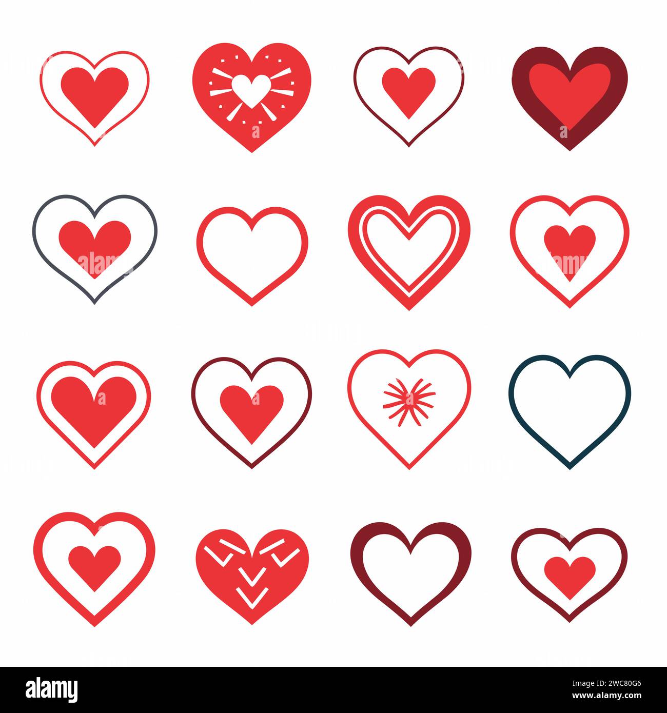 free vector heart collection set Stock Vector Image & Art - Alamy