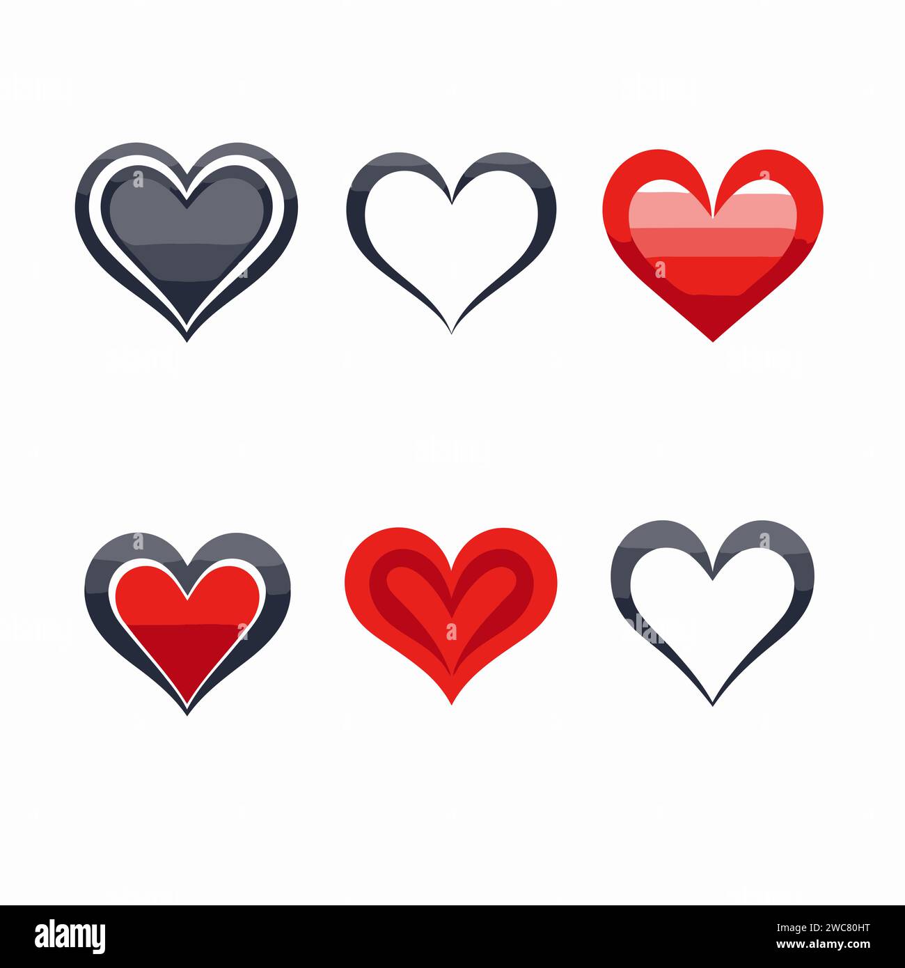free vector heart collection set Stock Vector Image & Art - Alamy