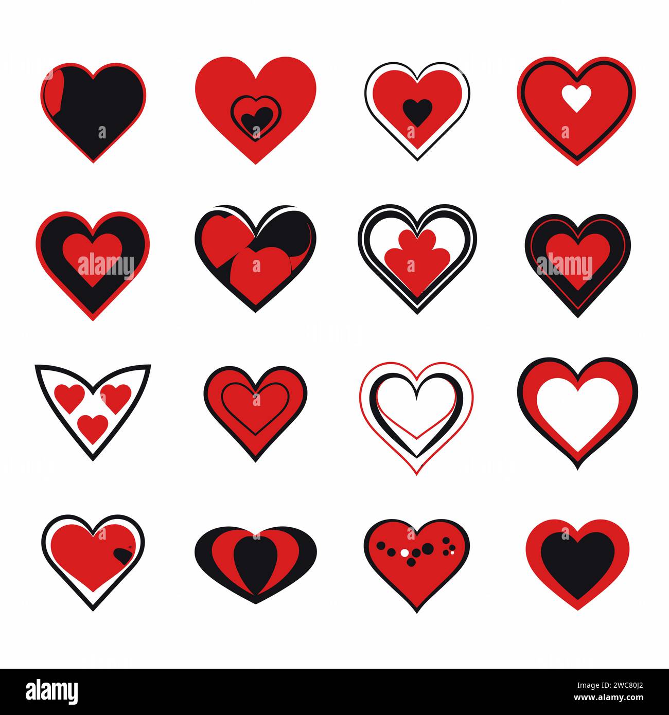 free vector heart collection set Stock Vector Image & Art - Alamy