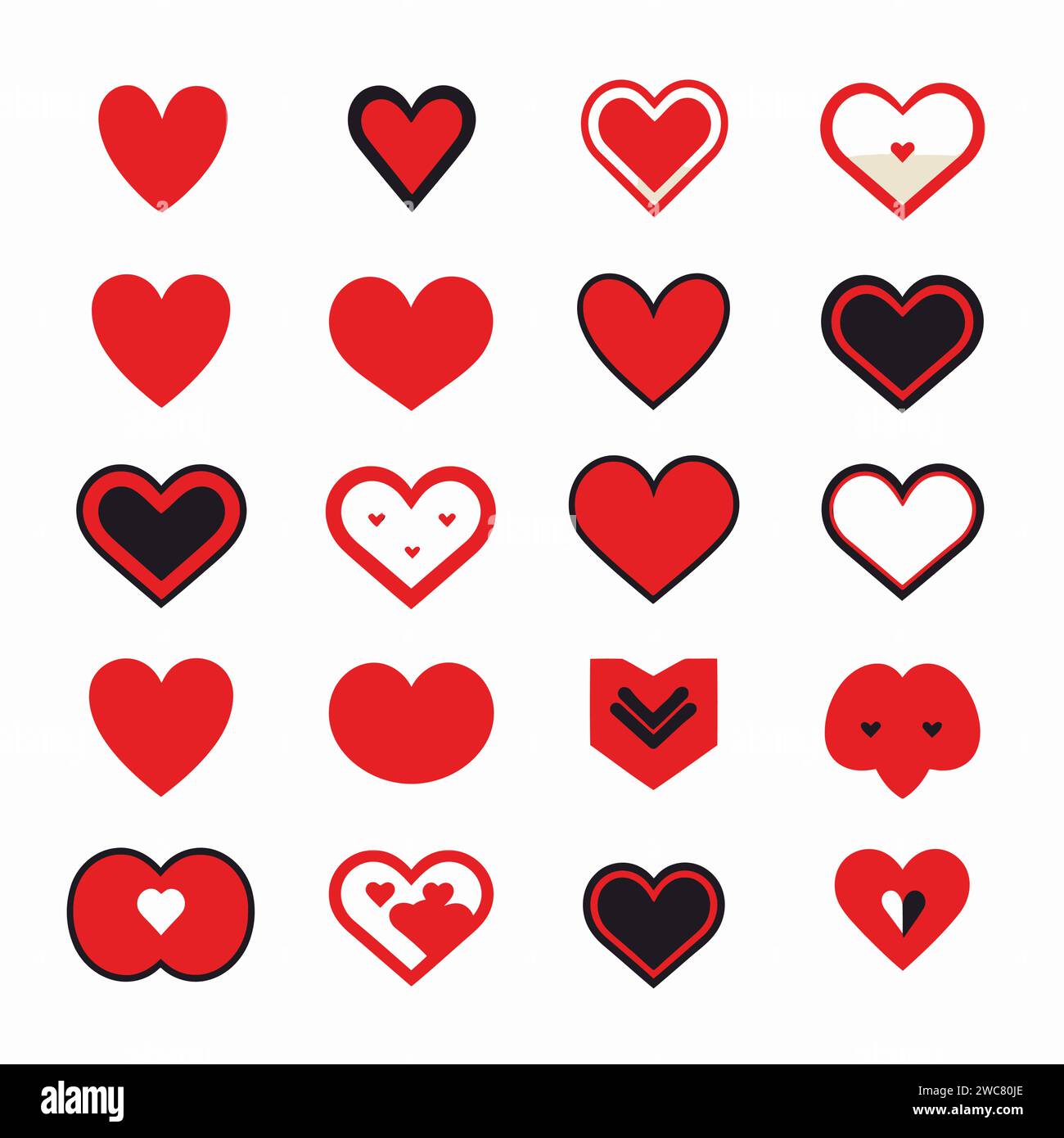 free vector heart collection set Stock Vector Image & Art - Alamy