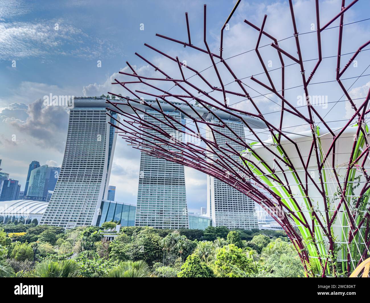 View of Marina Bay Sands Singapore as seen from the solar-powered ...