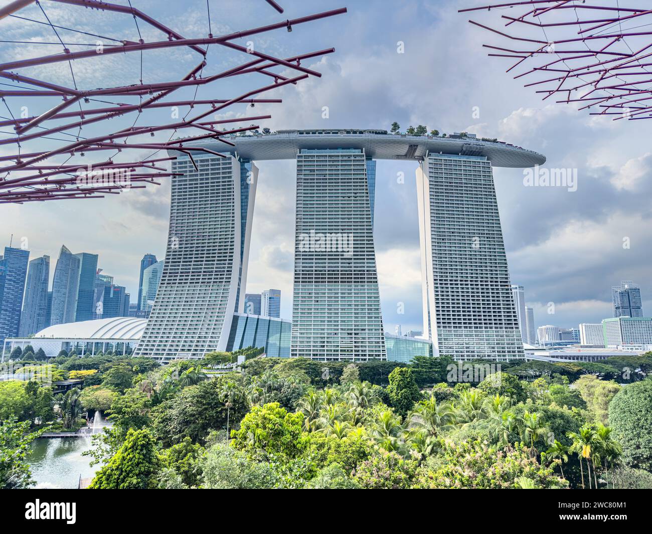 View of Marina Bay Sands Singapore as seen from the solar-powered ...
