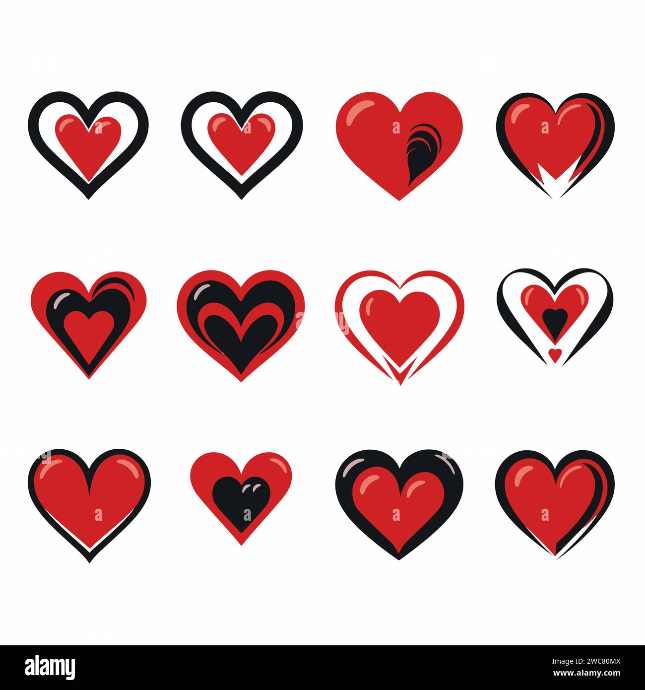 free vector heart collection set Stock Vector Image & Art - Alamy