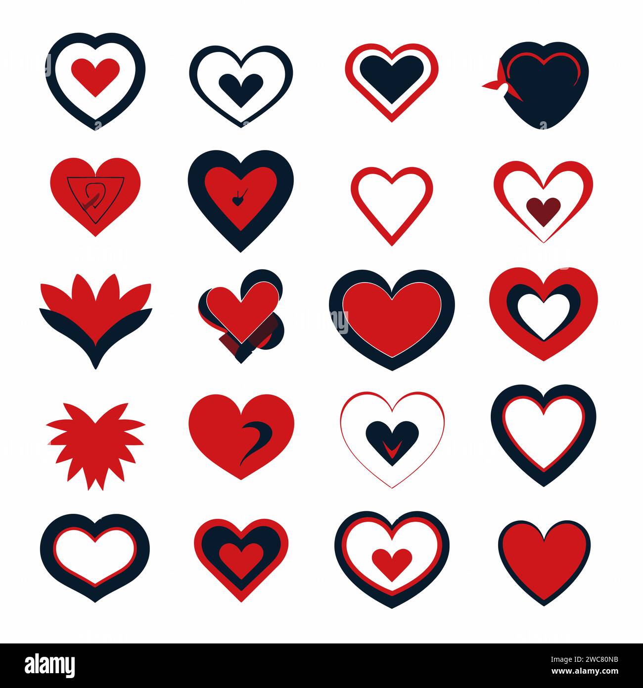 free vector heart collection set Stock Vector Image & Art - Alamy