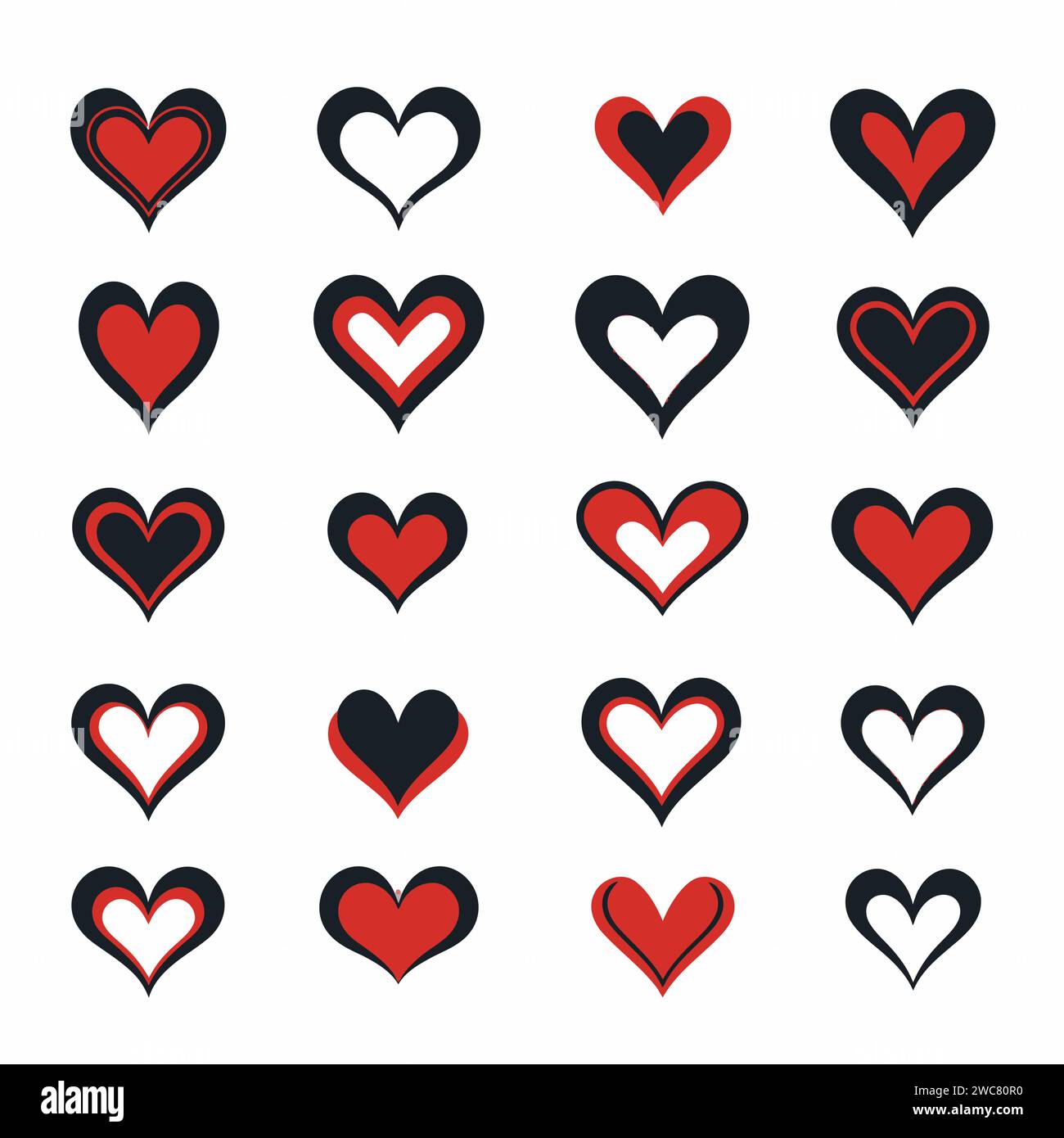 free vector heart collection set Stock Vector Image & Art - Alamy