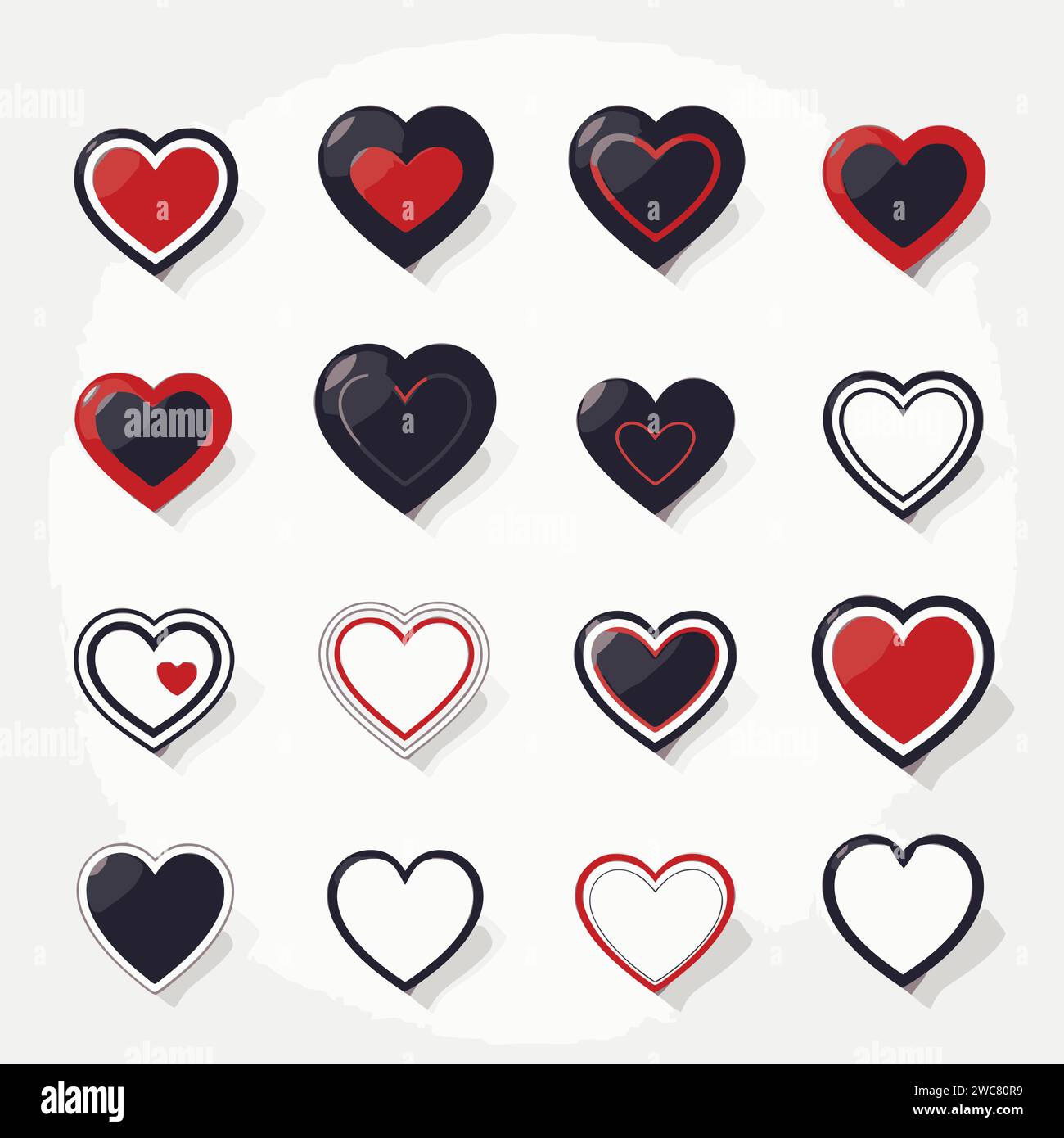 free vector heart collection set Stock Vector Image & Art - Alamy