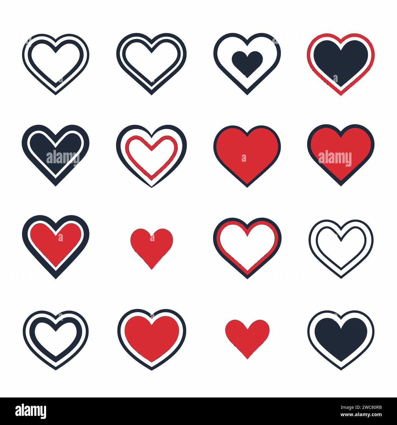 free vector heart collection set Stock Vector Image & Art - Alamy