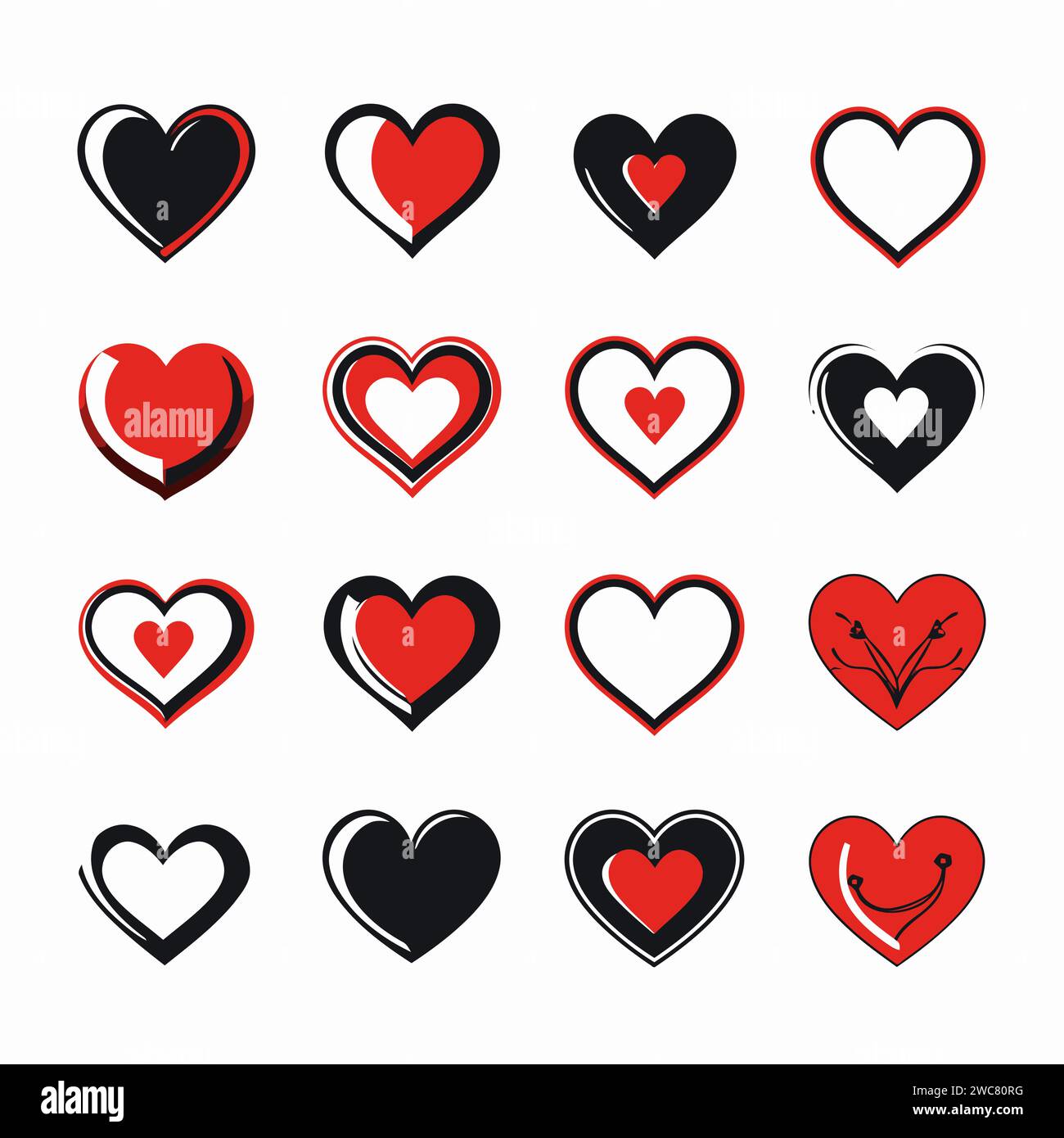 free vector heart collection set Stock Vector Image & Art - Alamy