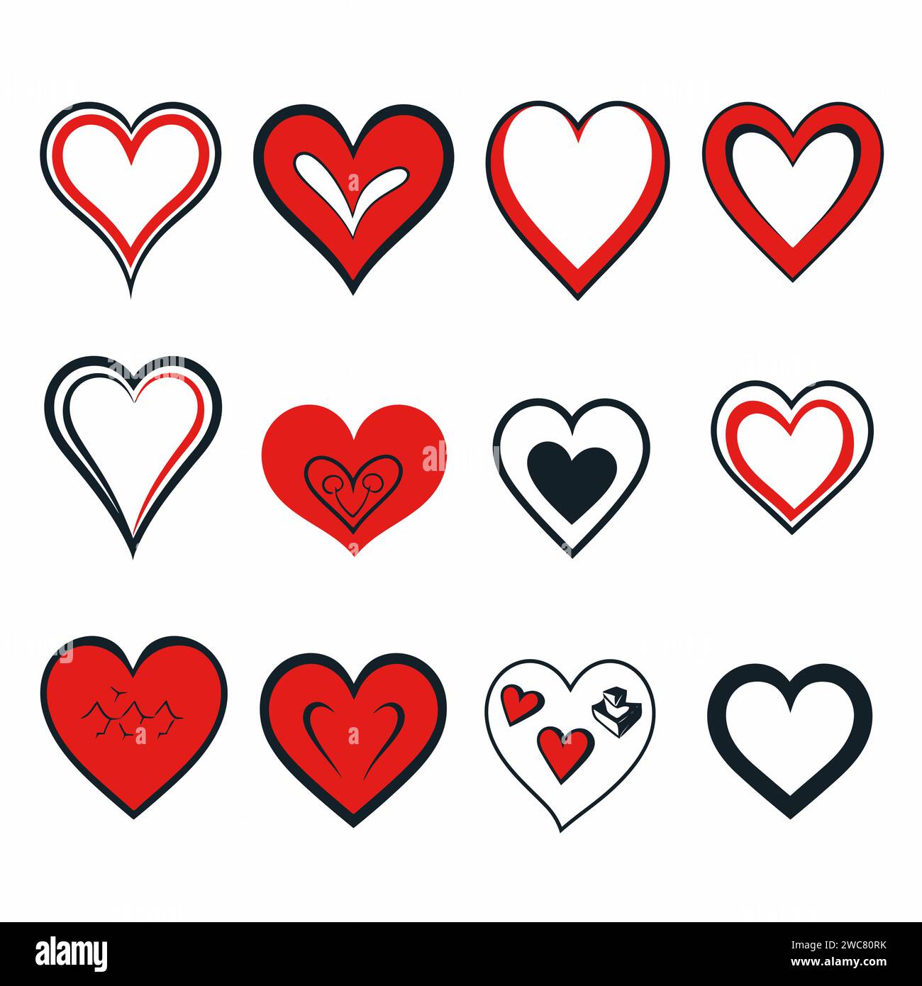 free vector heart collection set Stock Vector Image & Art - Alamy