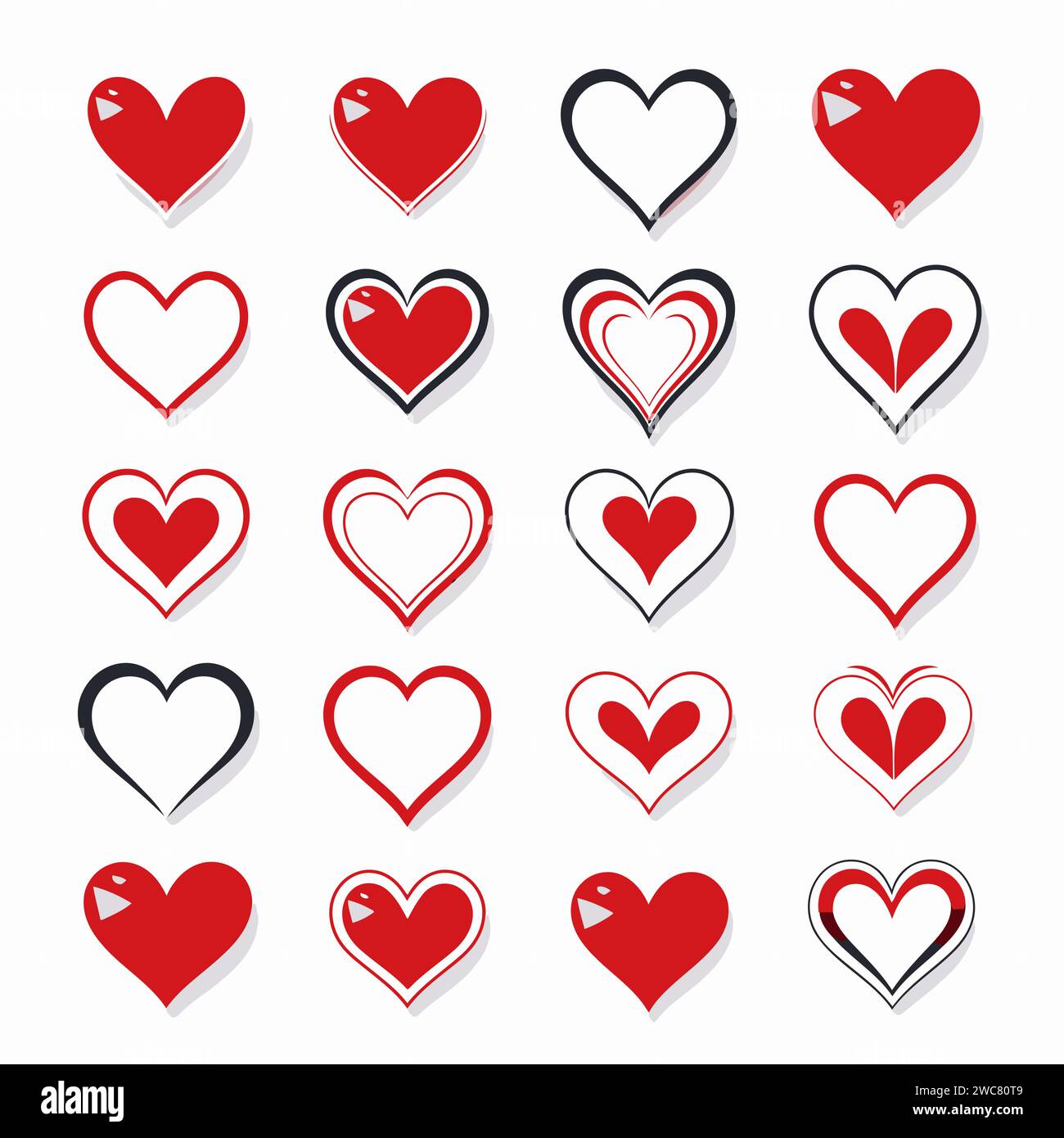 free vector heart collection set Stock Vector Image & Art - Alamy