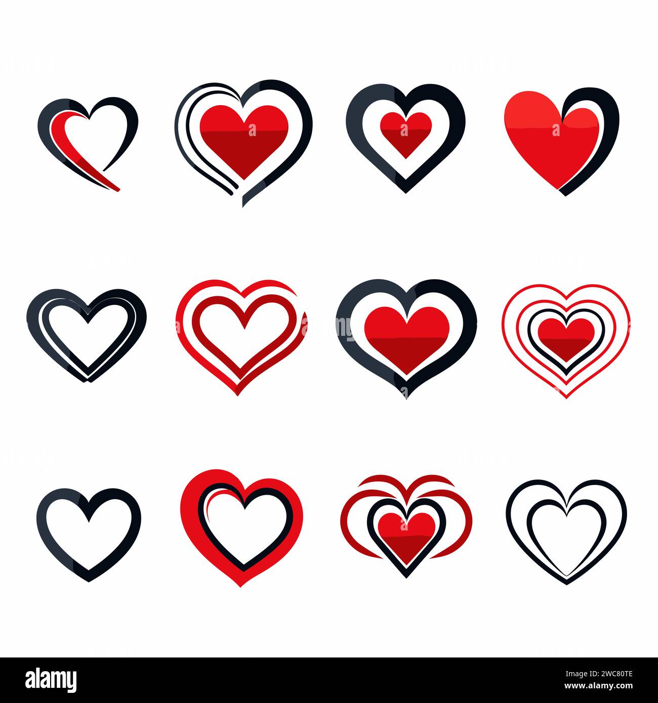free vector heart collection set Stock Vector Image & Art - Alamy
