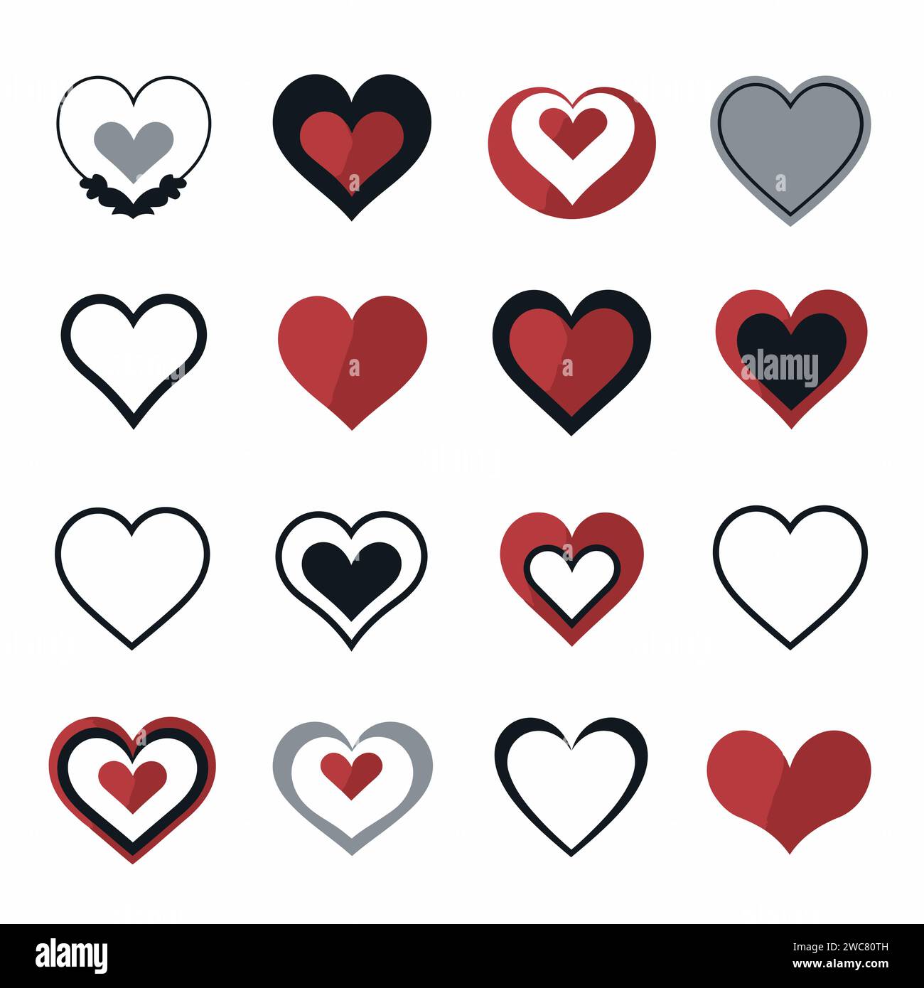 free vector heart collection set Stock Vector Image & Art - Alamy