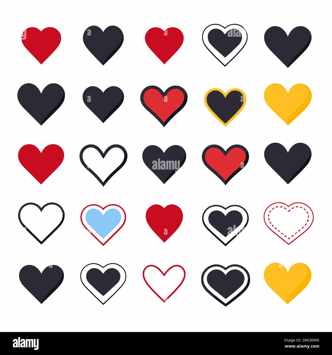 free vector heart collection set Stock Vector Image & Art - Alamy