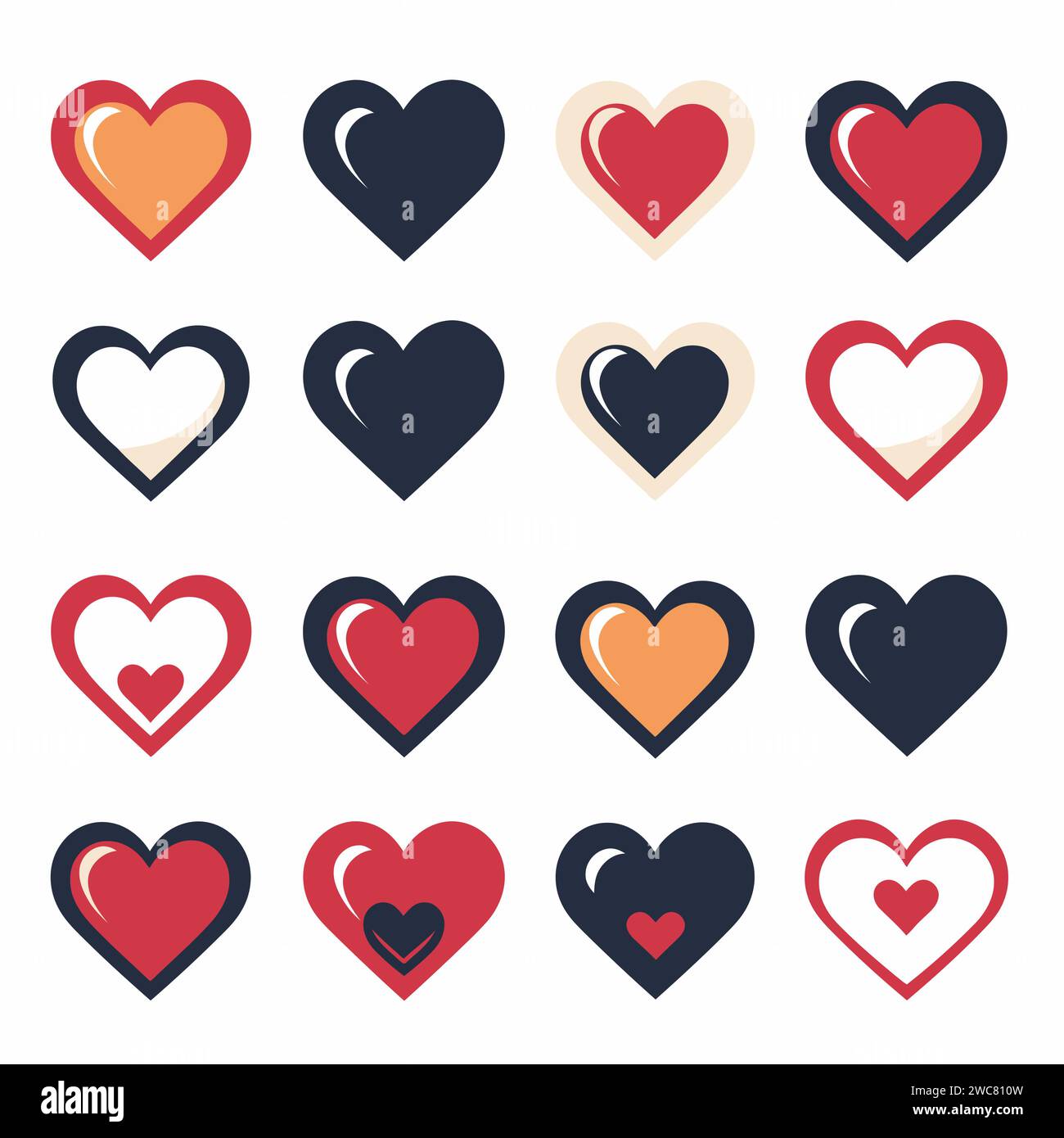 free vector heart collection set Stock Vector Image & Art - Alamy