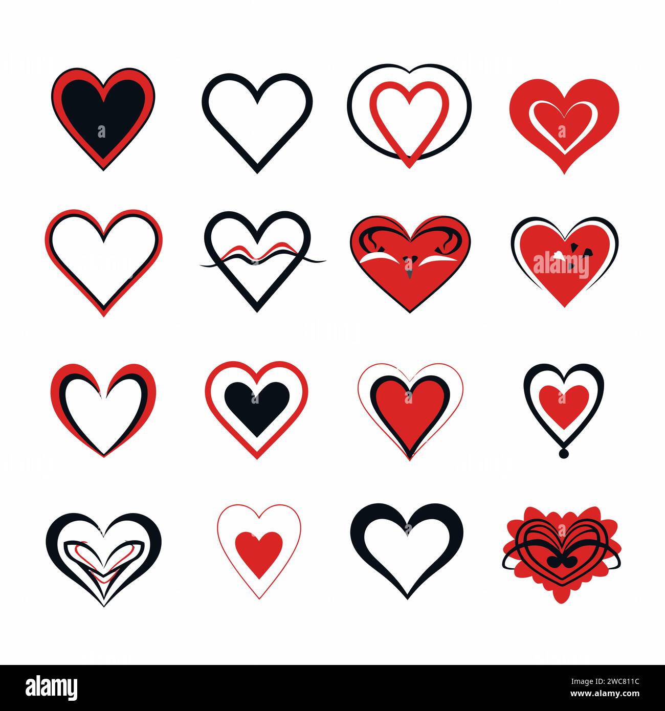 free vector heart collection set Stock Vector Image & Art - Alamy