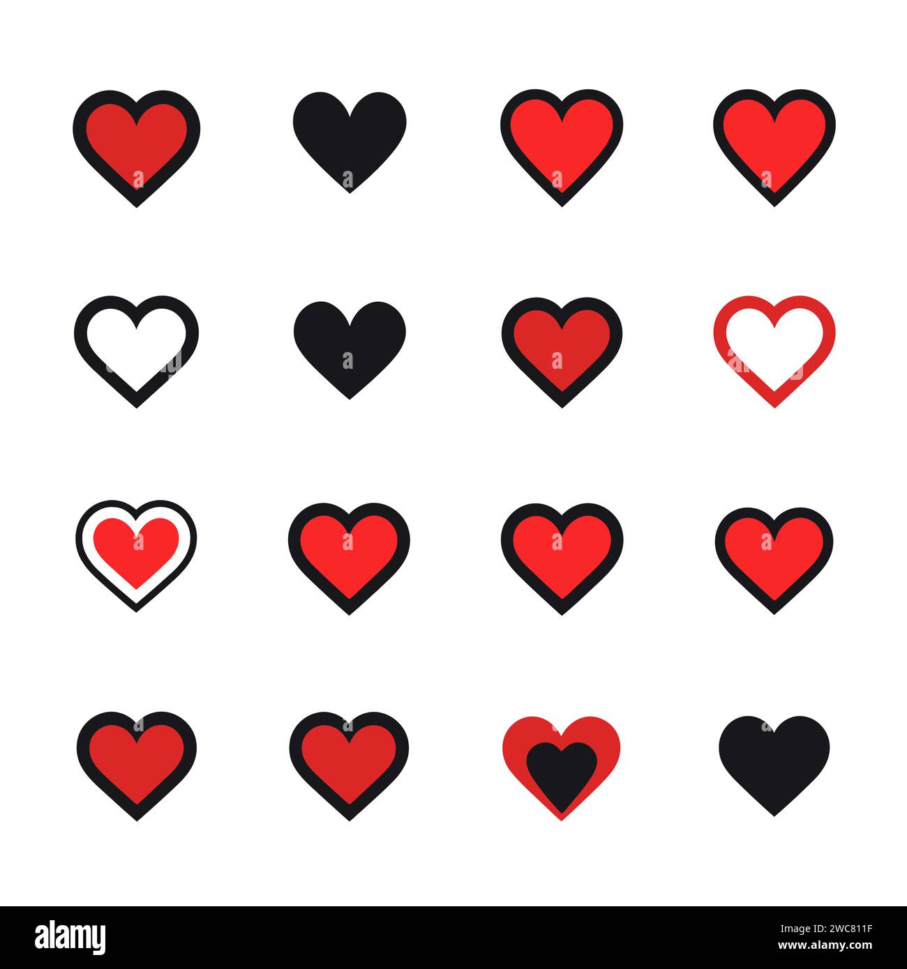 free vector heart collection set Stock Vector Image & Art - Alamy