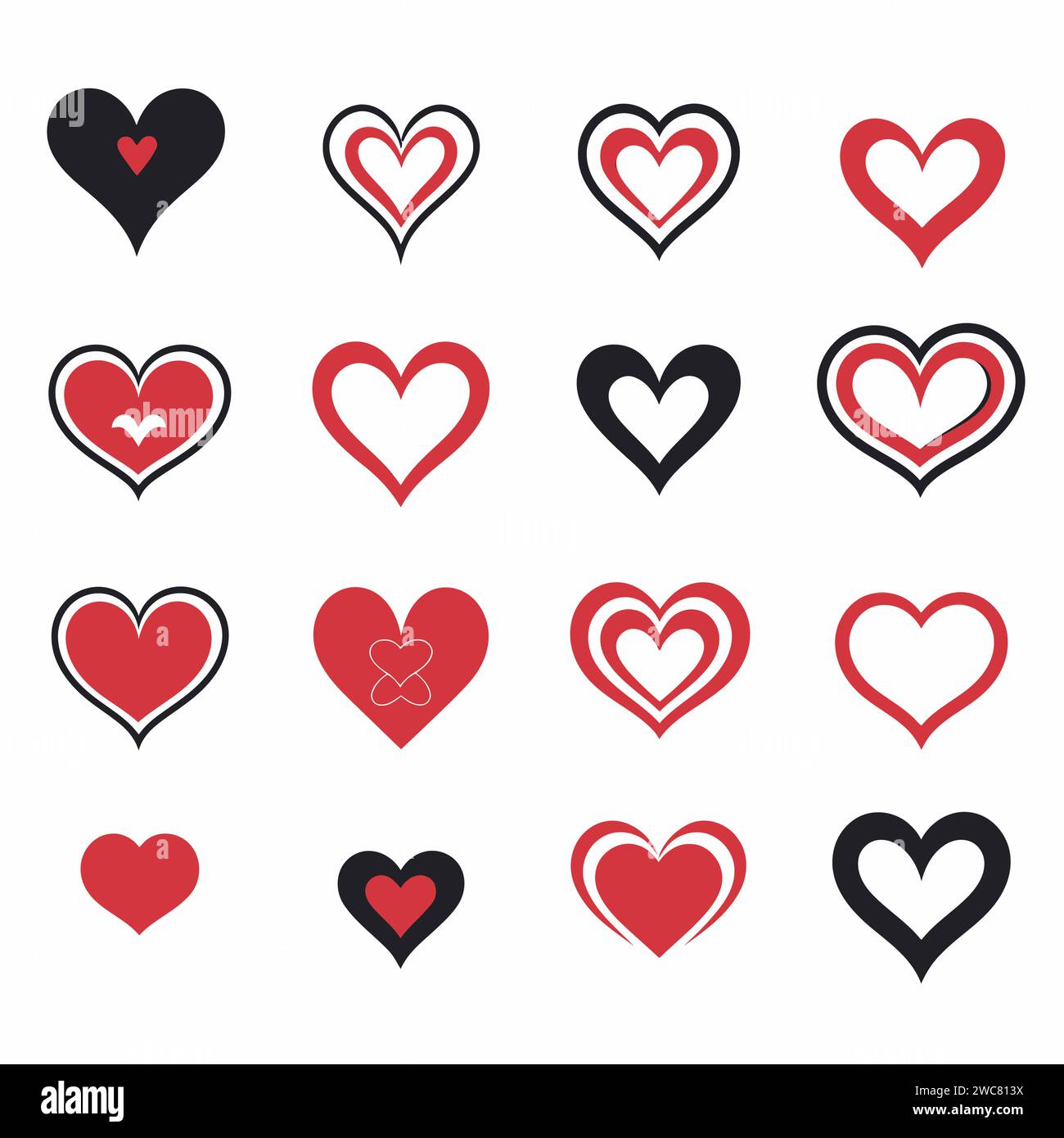 free vector heart collection set Stock Vector Image & Art - Alamy