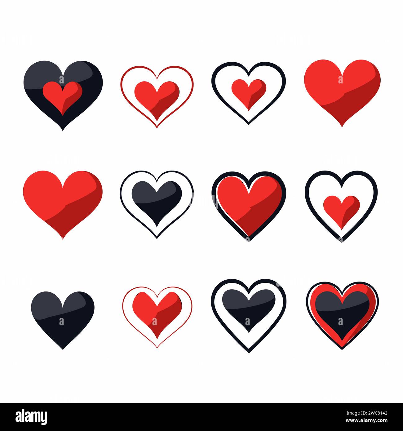 free vector heart collection set Stock Vector Image & Art - Alamy