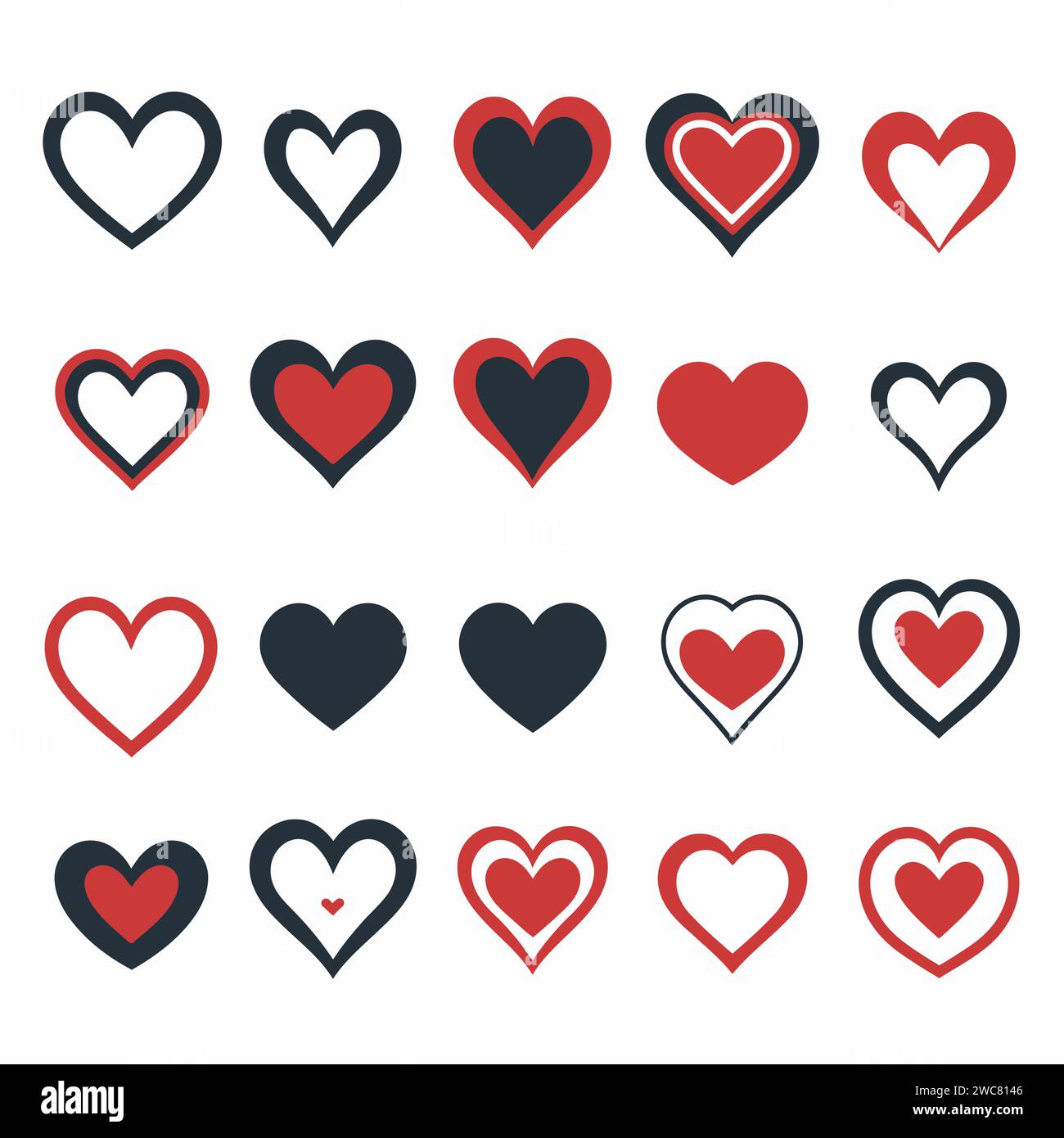 free vector heart collection set Stock Vector Image & Art - Alamy