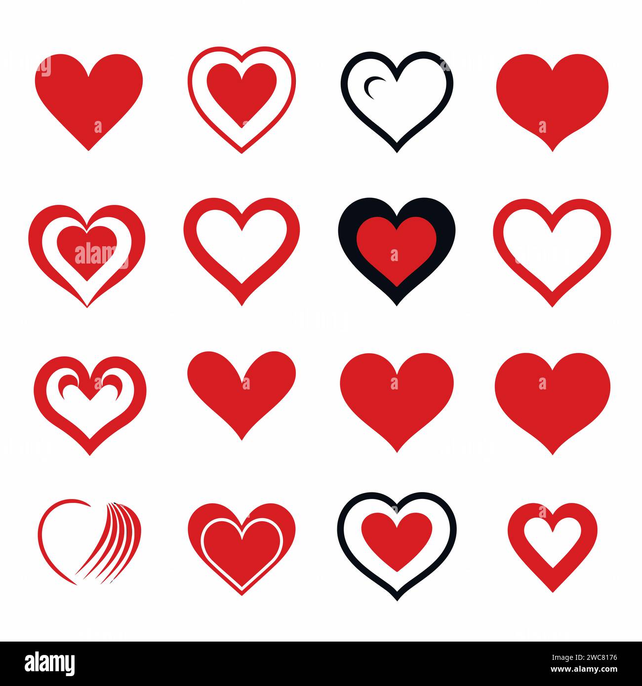 free vector heart collection set Stock Vector Image & Art - Alamy