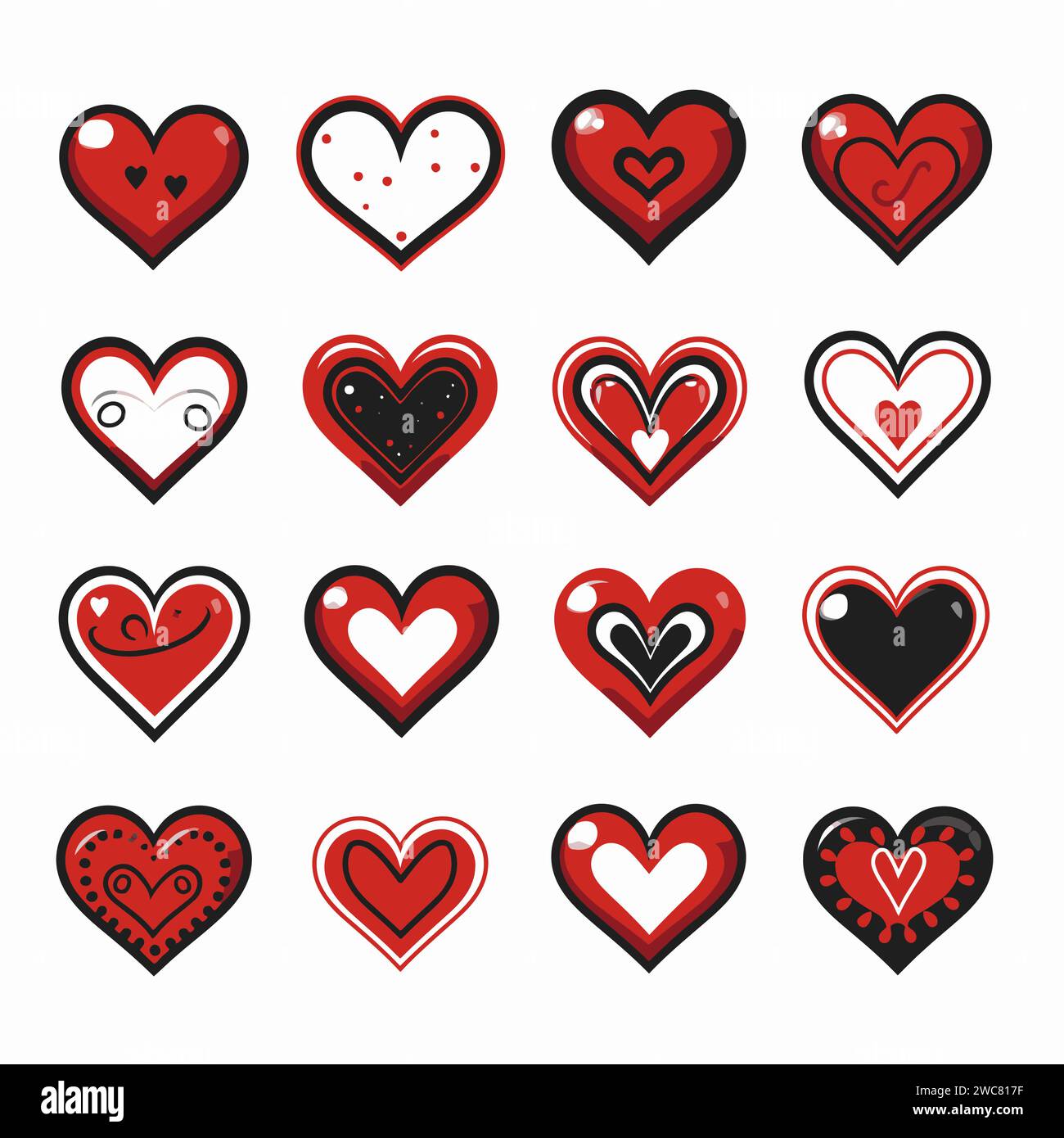 free vector heart collection set Stock Vector Image & Art - Alamy