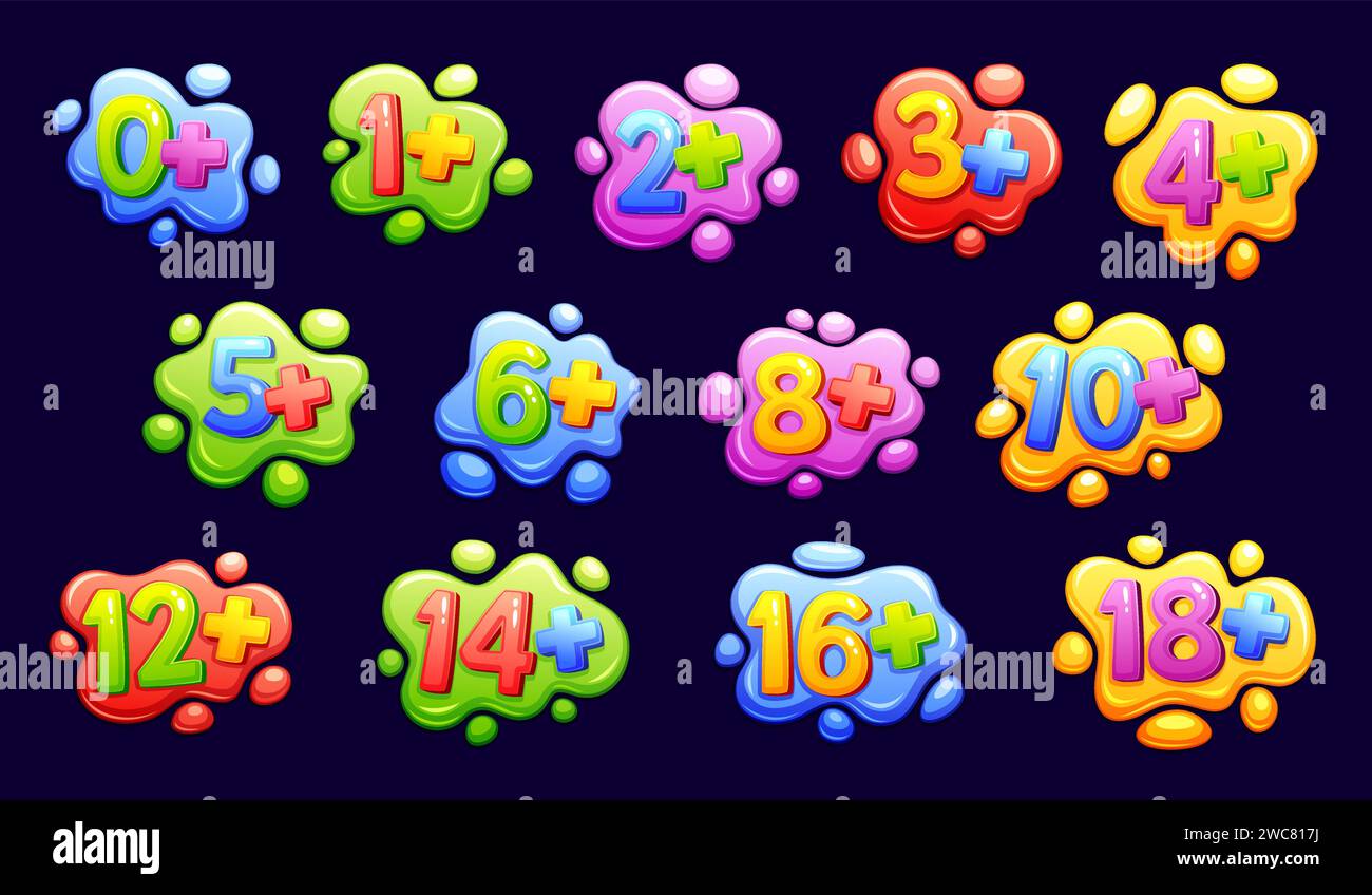Kids age numbers. Kid ages number information colorful symbol child ...