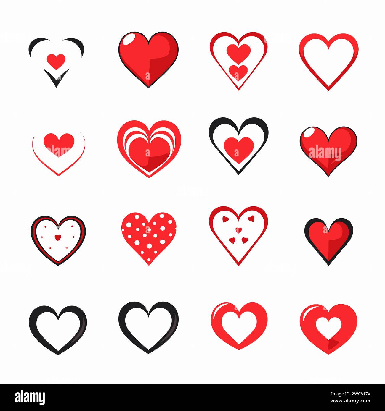 free vector heart collection set Stock Vector Image & Art - Alamy