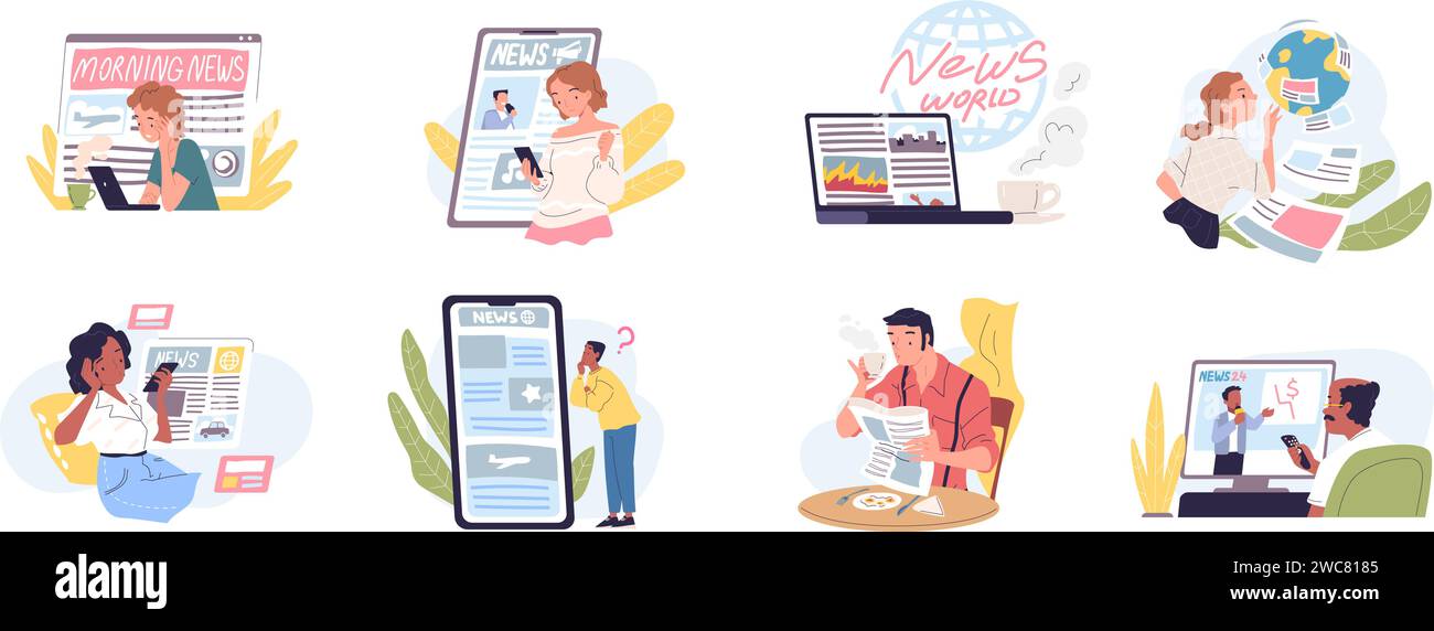 News reader television Stock Vector Images - Alamy