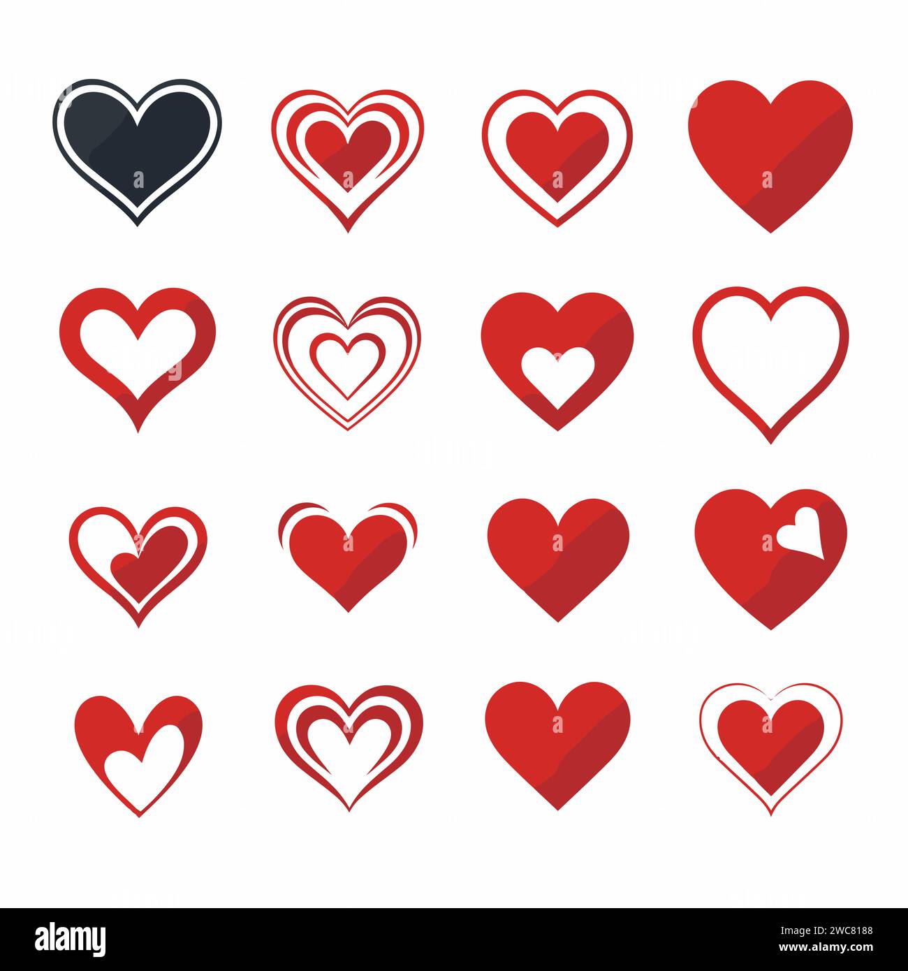 free vector heart collection set Stock Vector Image & Art - Alamy