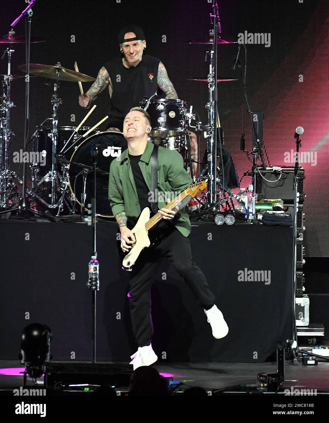 Anaheim, USA. 14th Jan, 2024. Yellowcard - Ryan Key performs onstage at the 2024 iHeartRadio ...