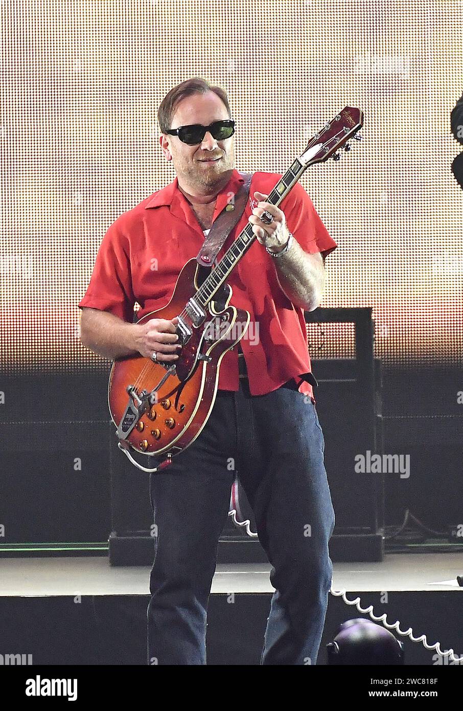 Anaheim, USA. 14th Jan, 2024. Black Keys - Dan Auerbach performs onstage at the 2024 iHeartRadio ...