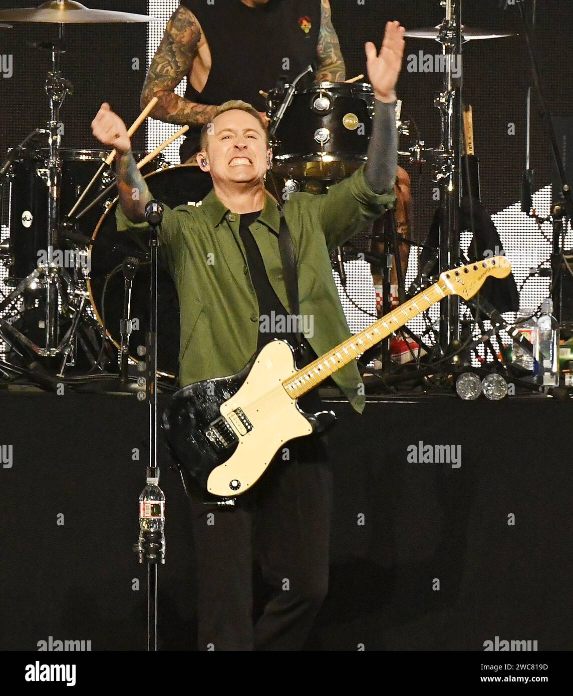 Anaheim, USA. 14th Jan, 2024. Yellowcard - Ryan Key performs onstage at ...