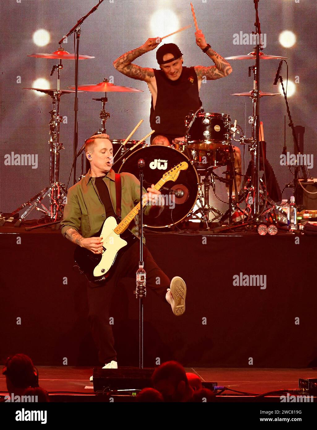 Anaheim, USA. 14th Jan, 2024. Yellowcard - Ryan Key performs onstage at ...