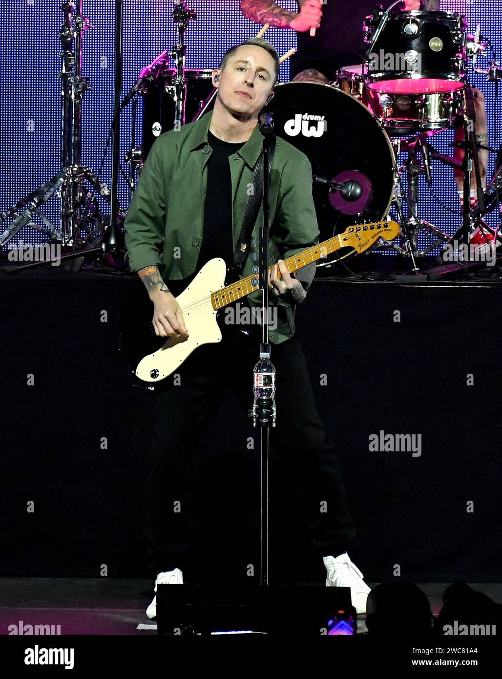 Anaheim, USA. 14th Jan, 2024. Yellowcard - Ryan Key performs onstage at the 2024 iHeartRadio ...