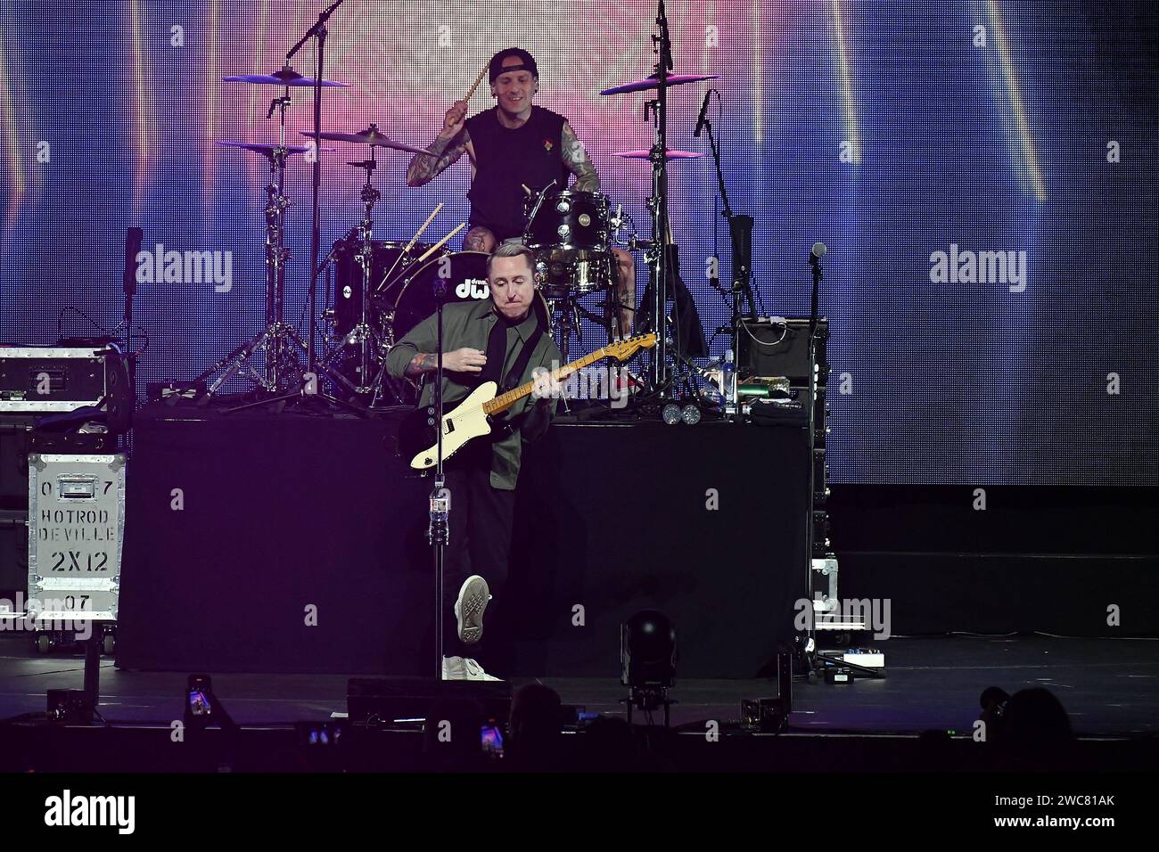 Anaheim, USA. 14th Jan, 2024. Yellowcard - Ryan Key performs onstage at ...