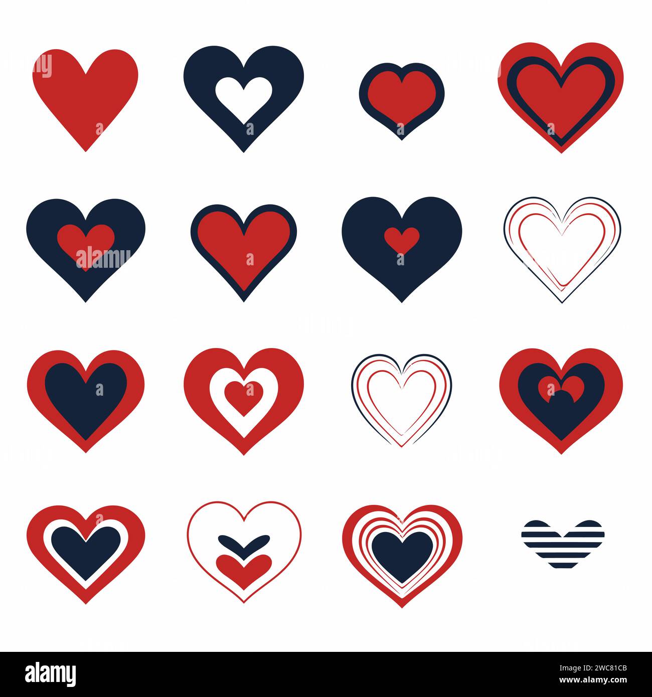 free vector heart collection set Stock Vector Image & Art - Alamy