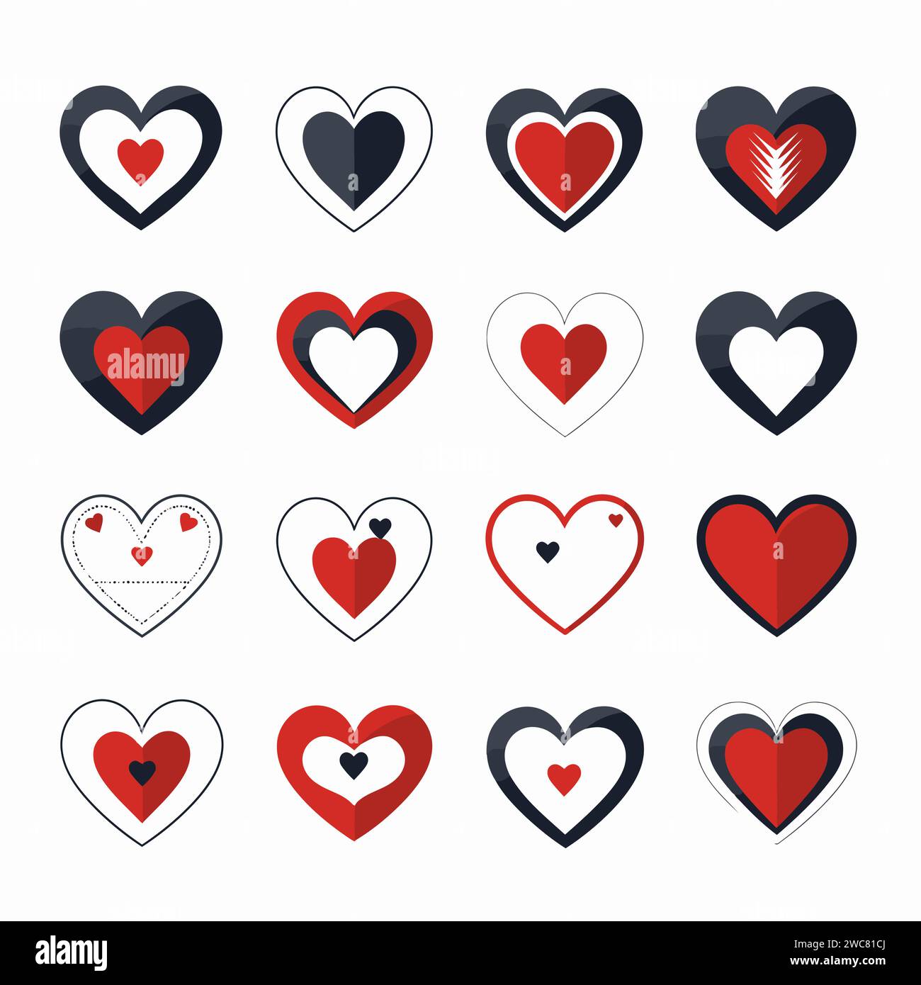 free vector heart collection set Stock Vector Image & Art - Alamy