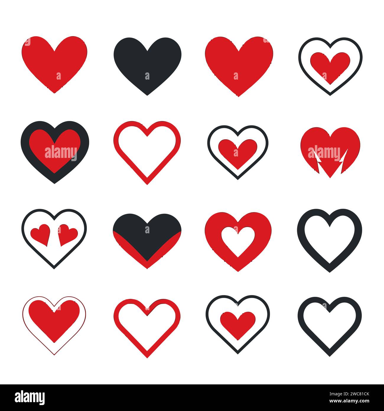 free vector heart collection set Stock Vector Image & Art - Alamy