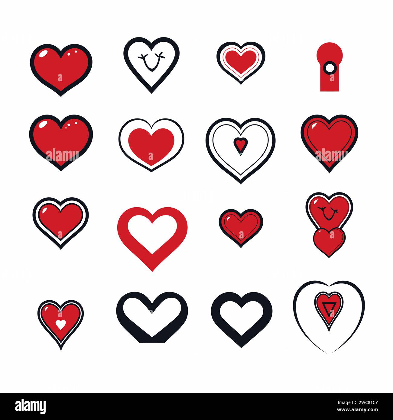 free vector heart collection set Stock Vector Image & Art - Alamy