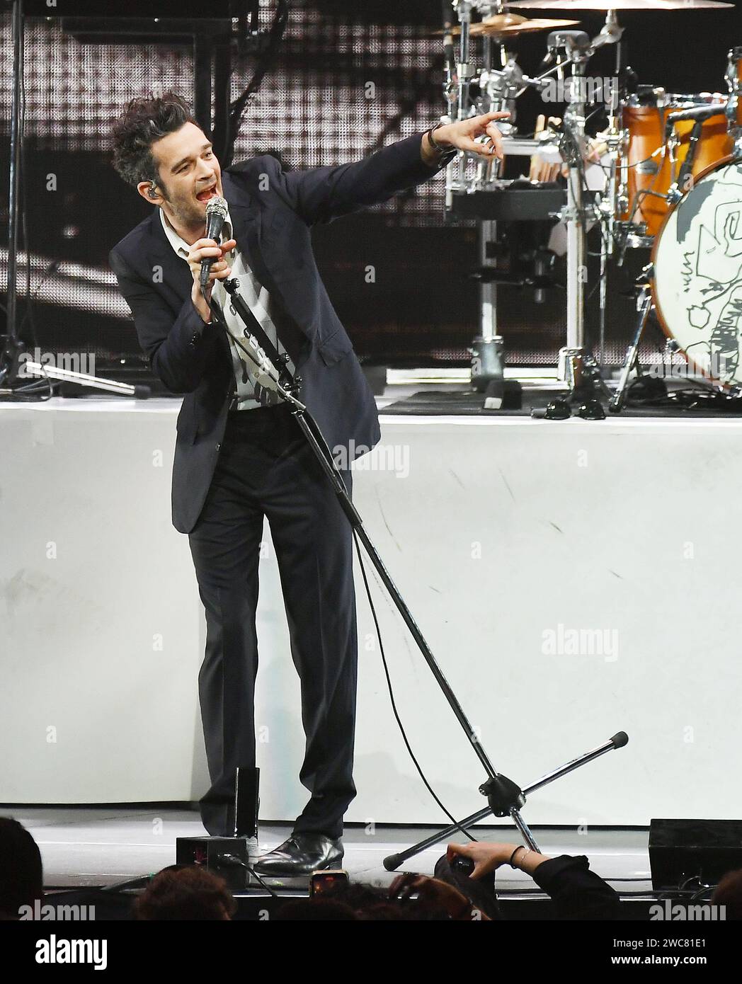 Anaheim, USA. 14th Jan, 2024. The 1975 - Matty Healy performs onstage ...