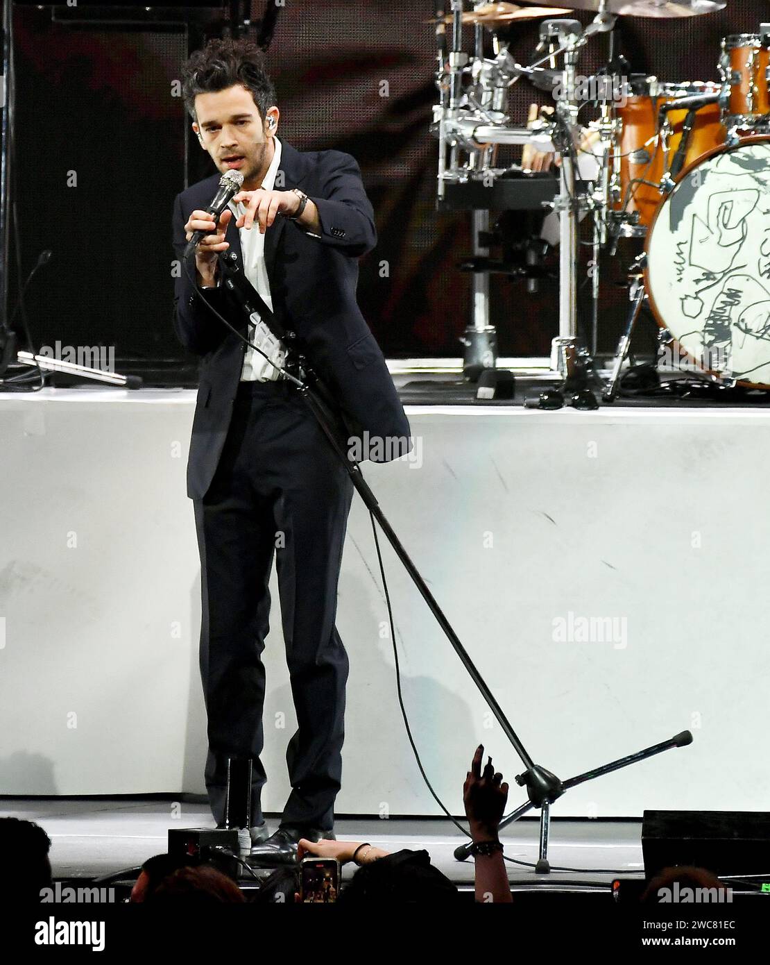 Anaheim, USA. 14th Jan, 2024. The 1975 - Matty Healy performs onstage ...