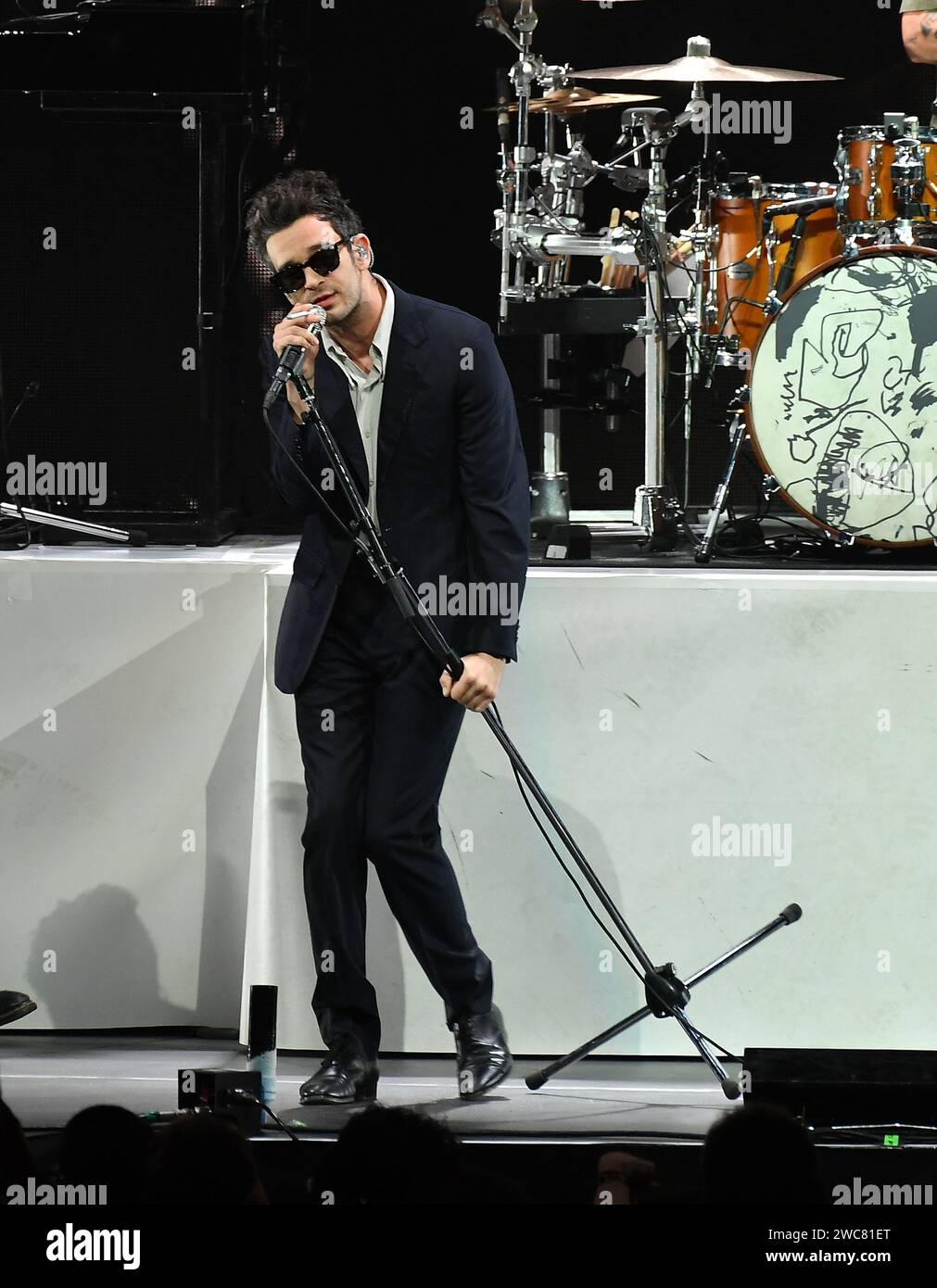 Anaheim, USA. 14th Jan, 2024. The 1975 - Matty Healy performs onstage ...