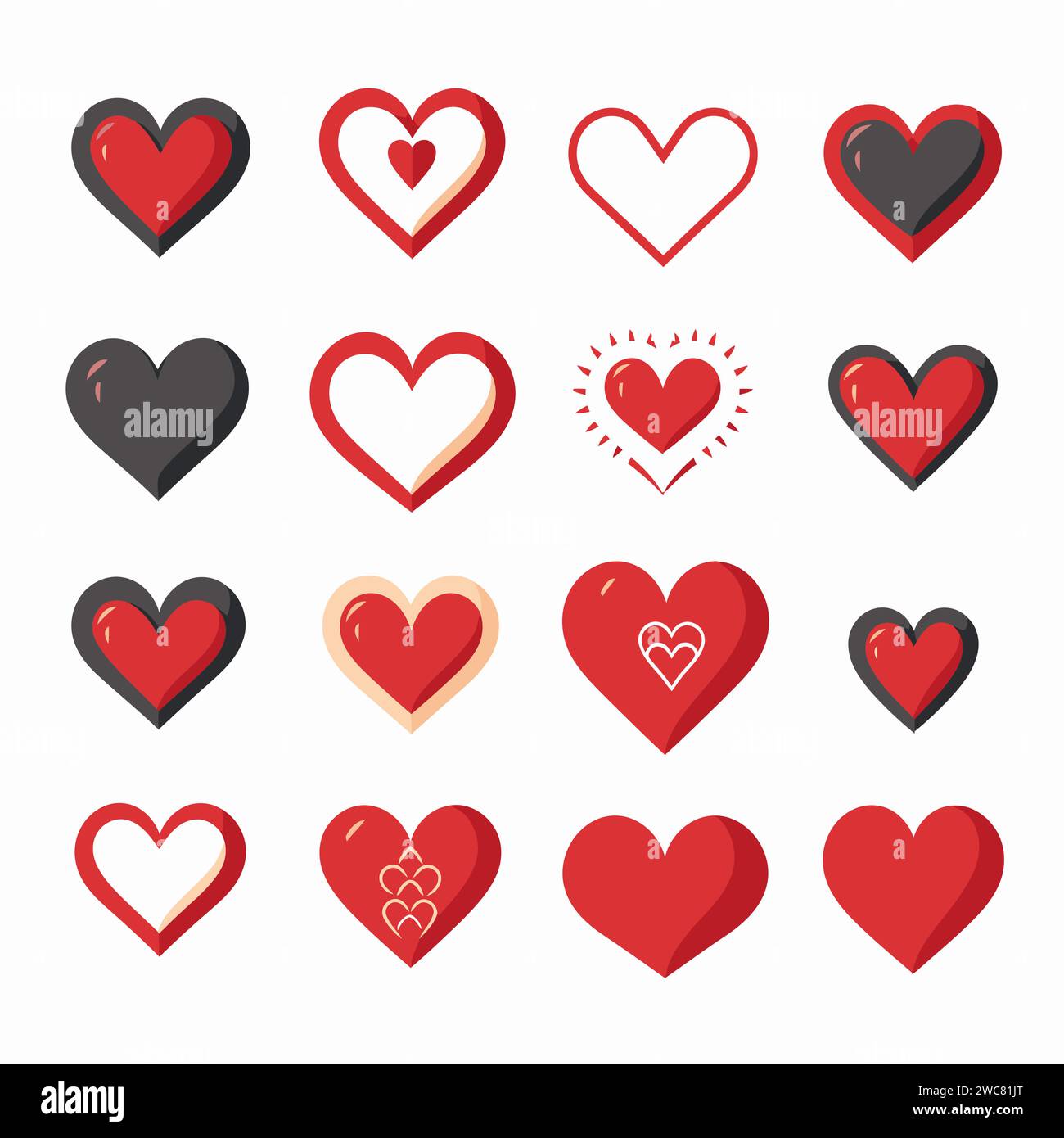 free vector heart collection set Stock Vector Image & Art - Alamy