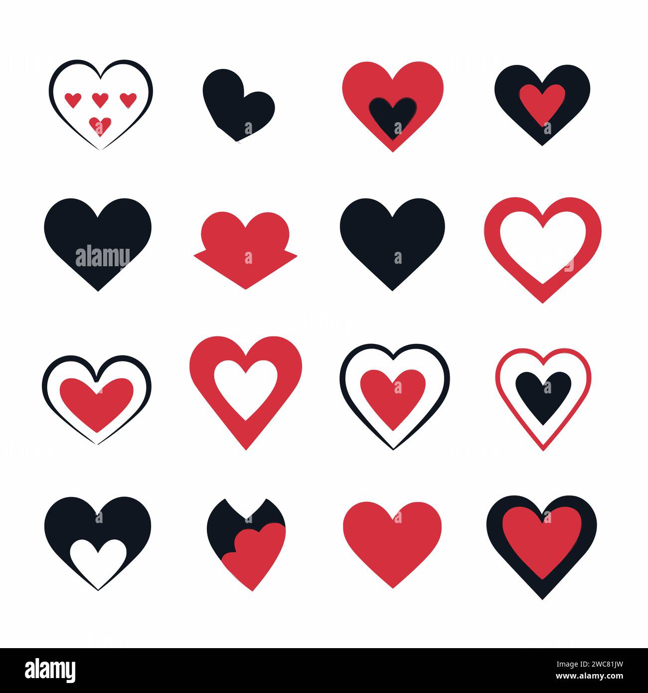 free vector heart collection set Stock Vector Image & Art - Alamy