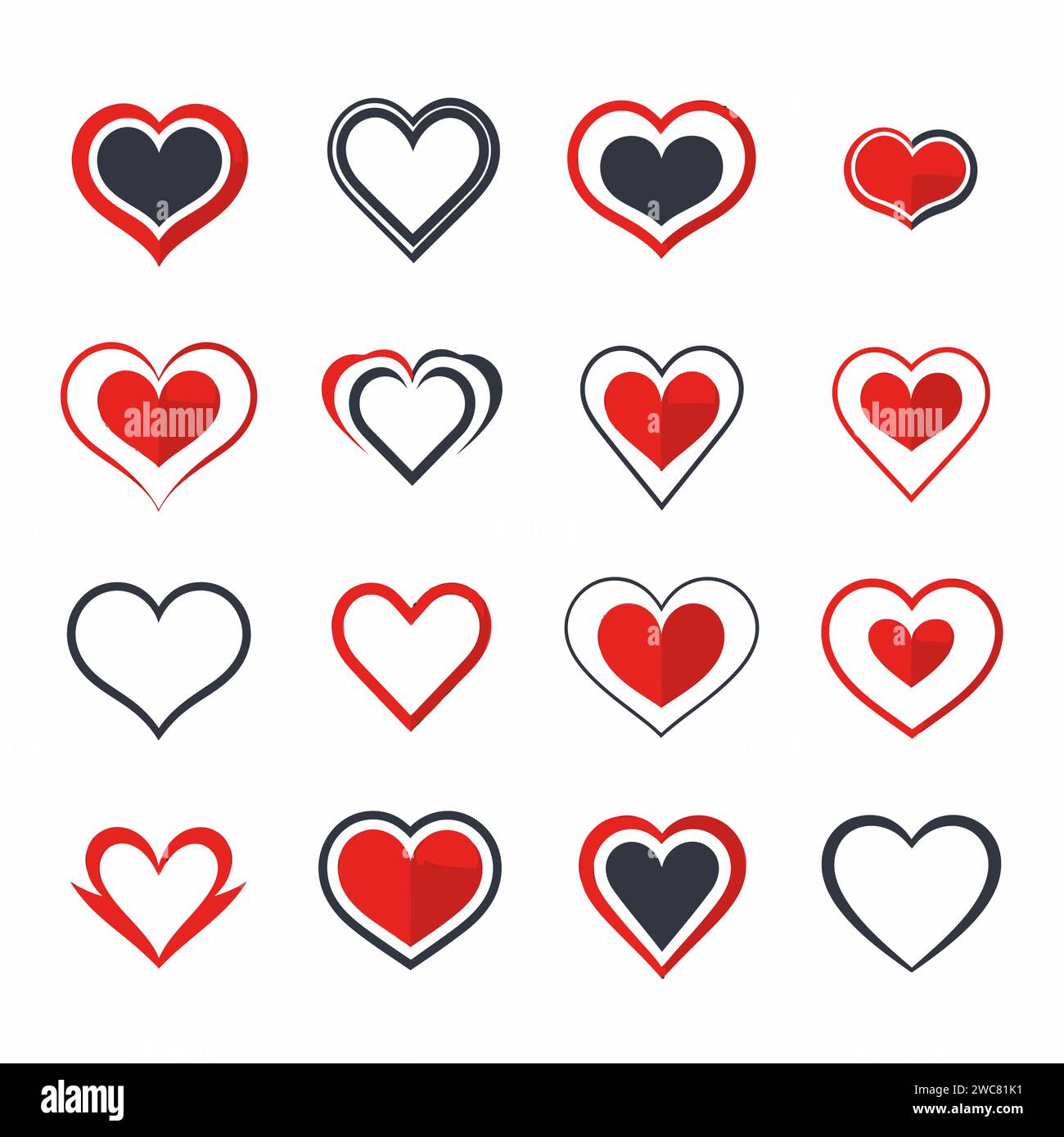 free vector heart collection set Stock Vector Image & Art - Alamy